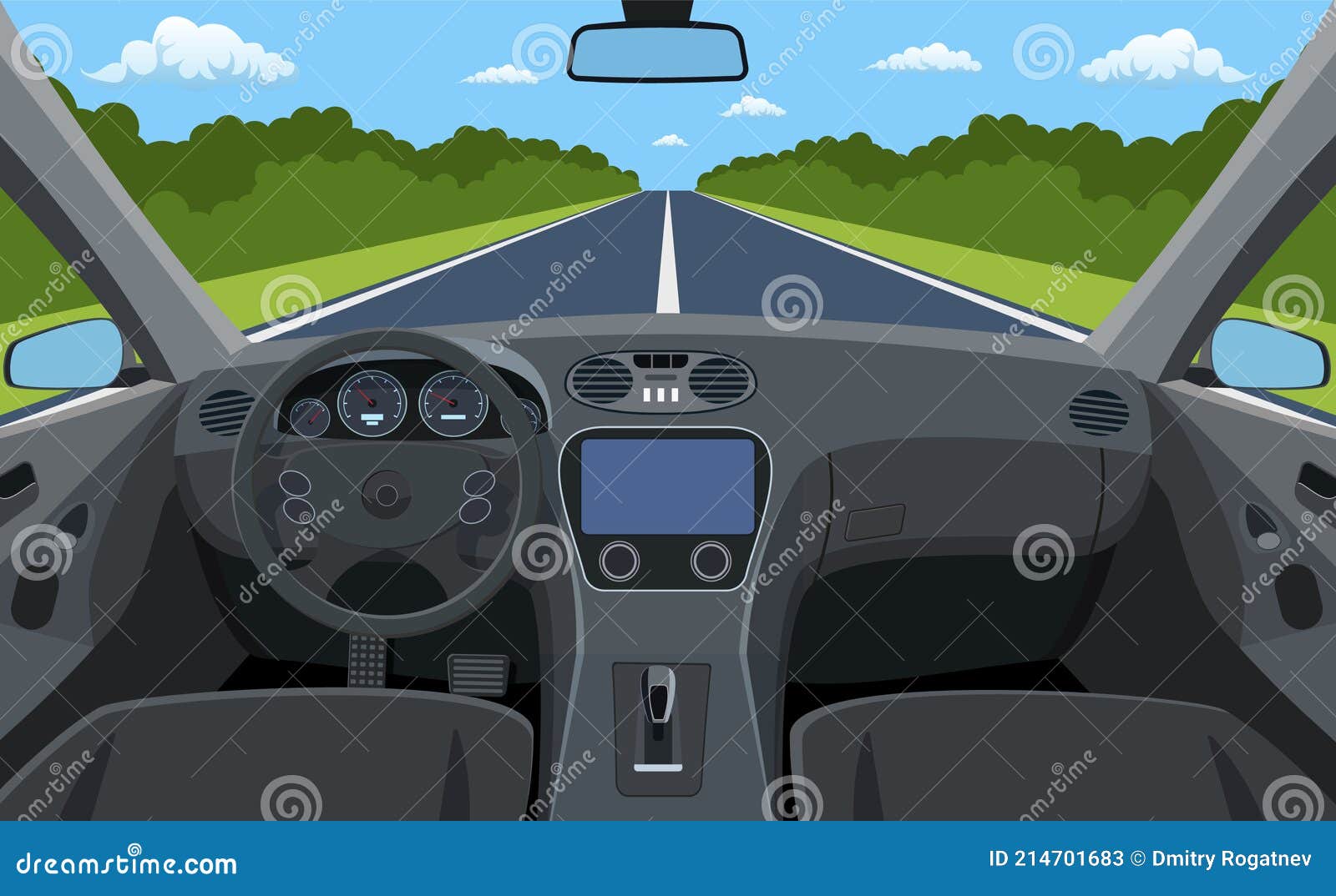 Vehicle Salon, Inside Car Driver Stock Vector - Illustration of window ...
