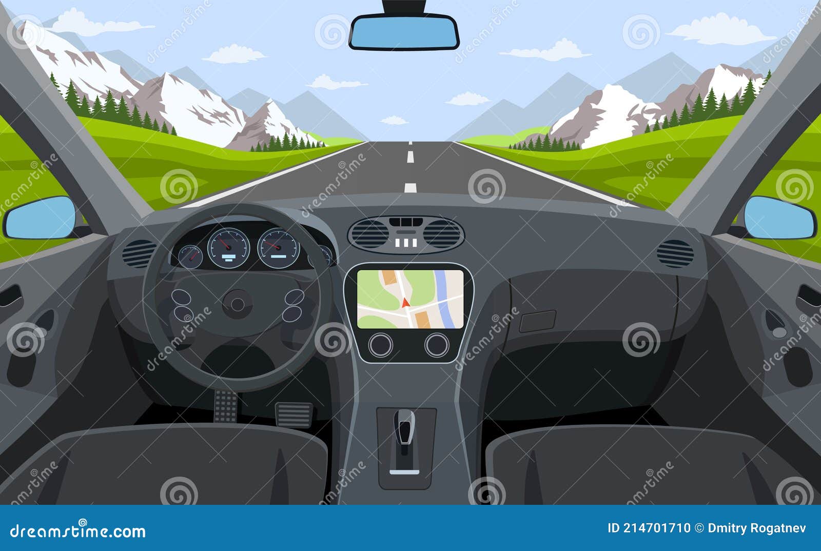 Vehicle Salon, Inside Car Driver Stock Vector - Illustration of ...