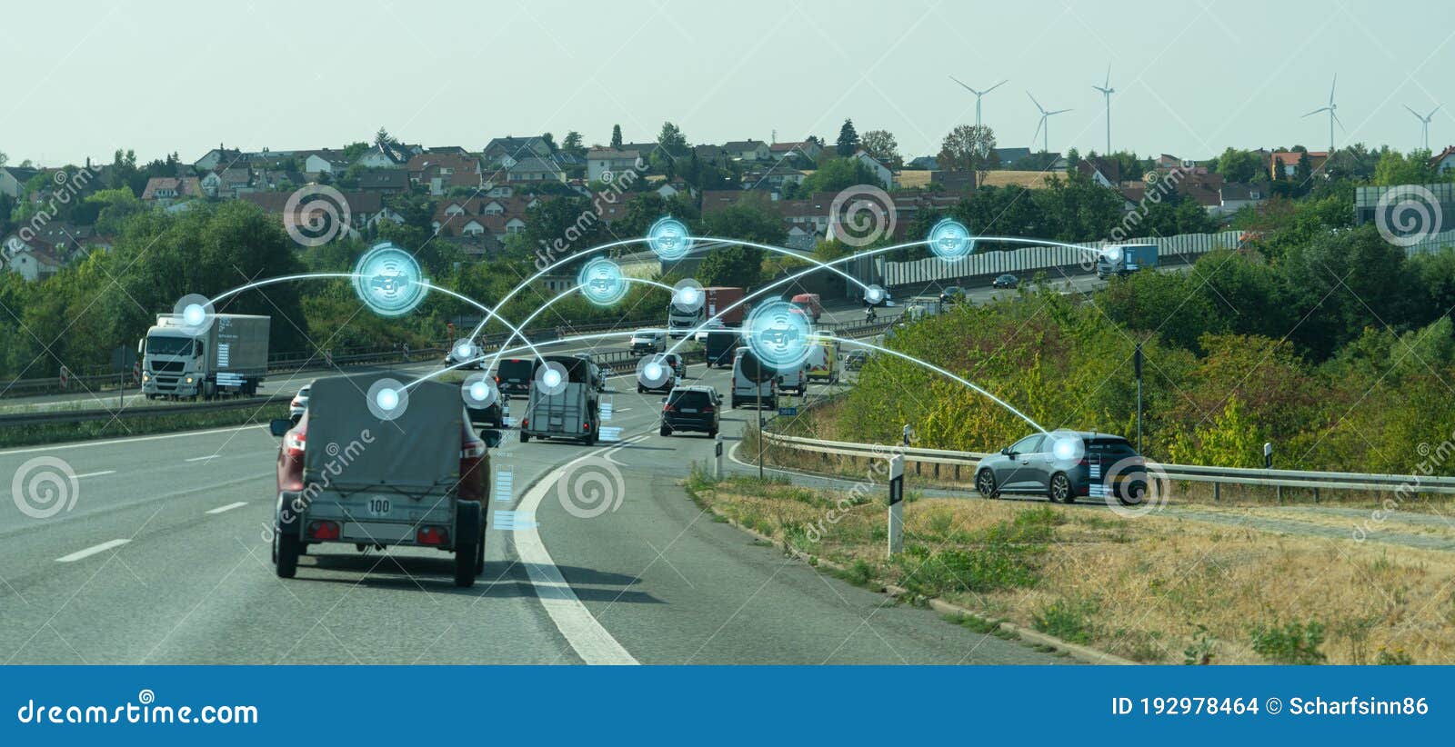 Vehicle To Vehicle Communication Stock Photo - Image of road, highway ...