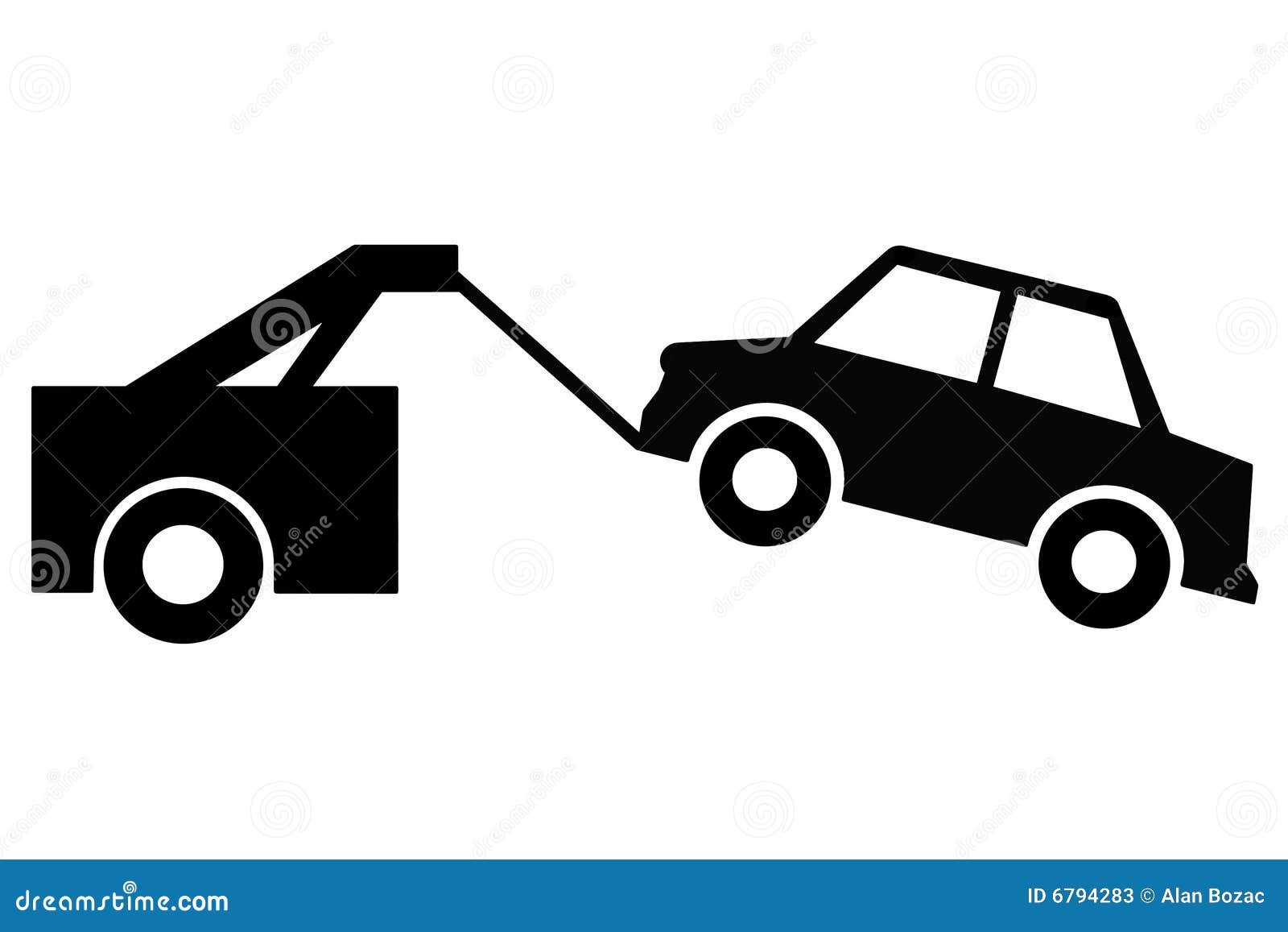 Vehicle towing sign stock illustration. Illustration of black - 6794283
