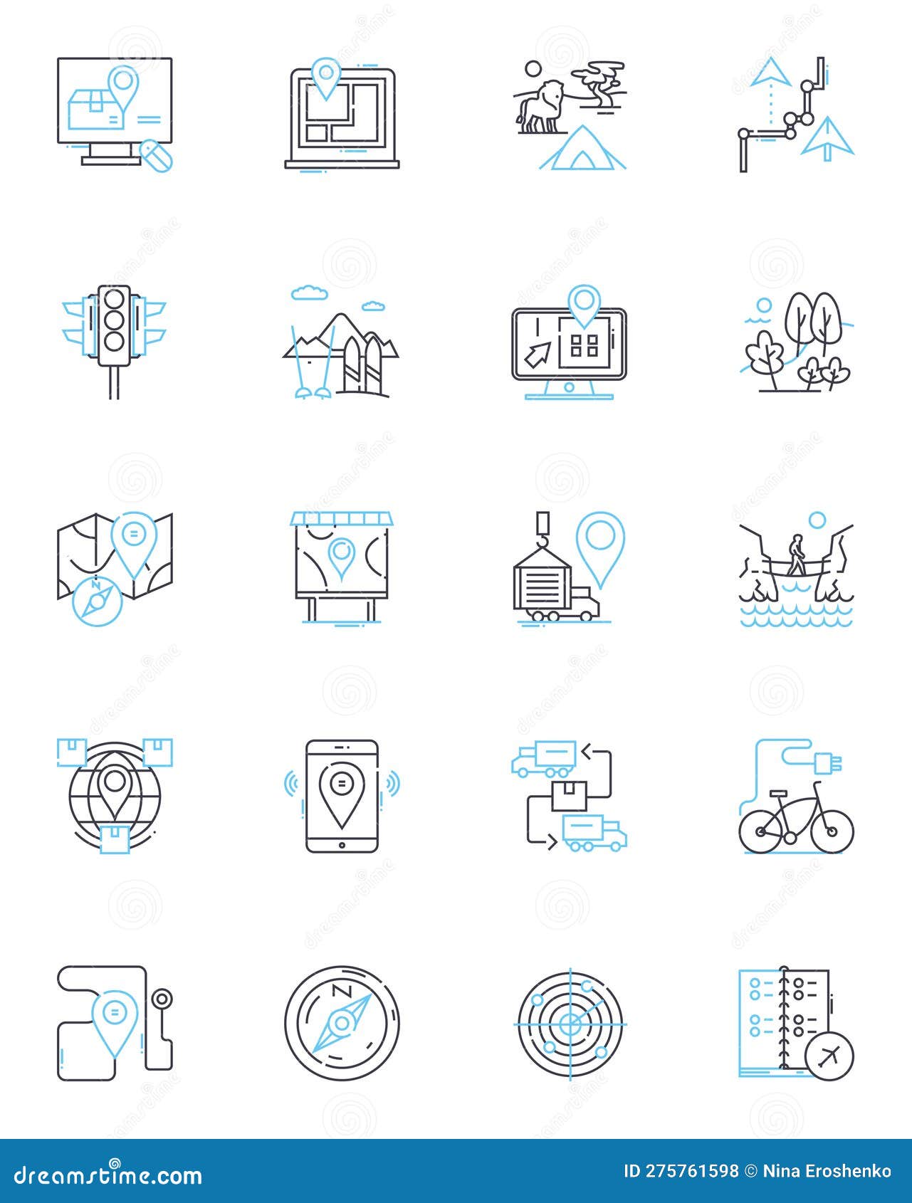 Vehicle Tracking Linear Icons Set. GPS, Location, Fleet, Navigation ... Vehicle Tracking Linear Icons Set. GPS, Location, Fleet, Navigation ...