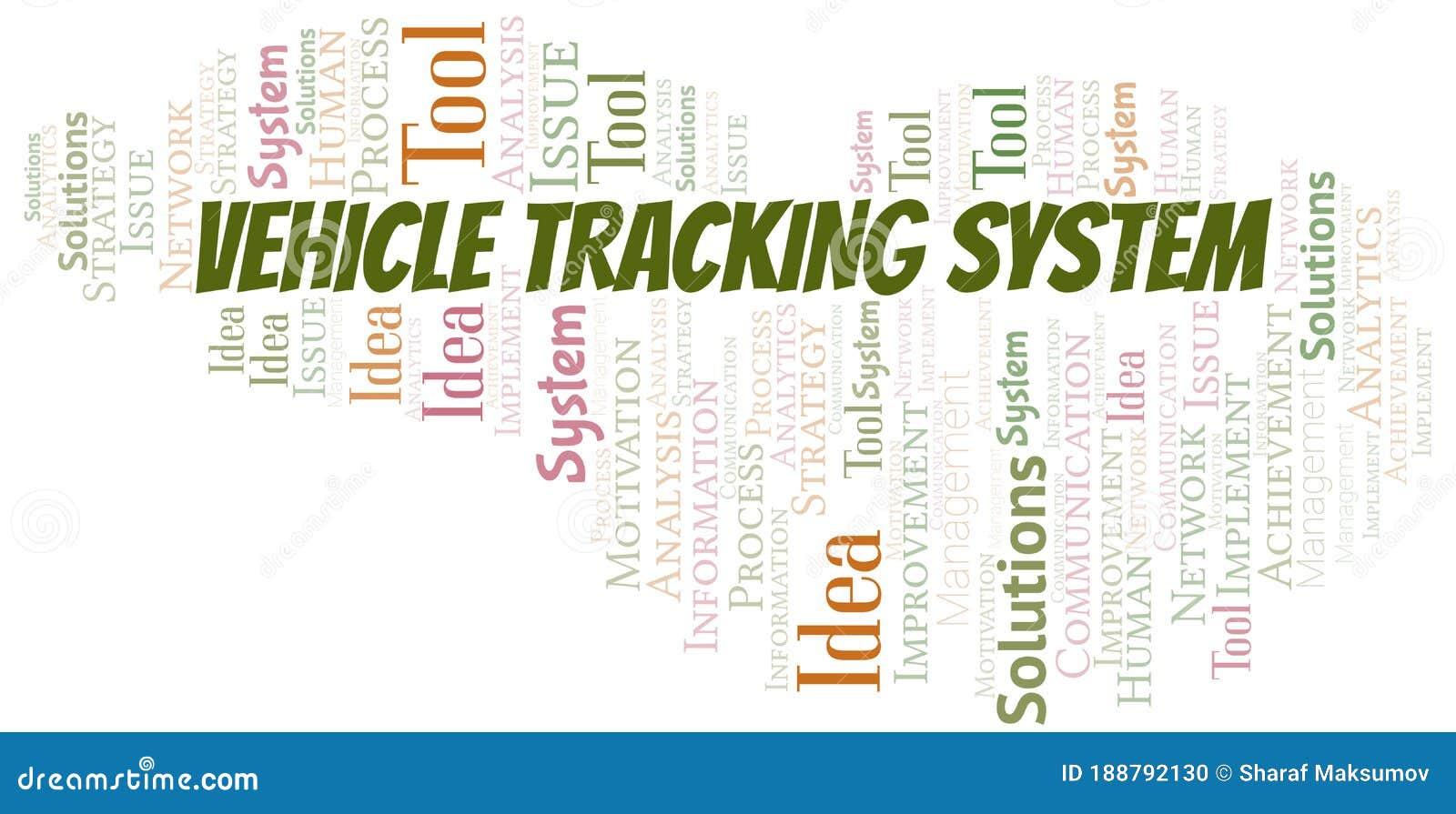 Vehicle Tracking System Typography Vector Word Cloud. Stock Vector ...