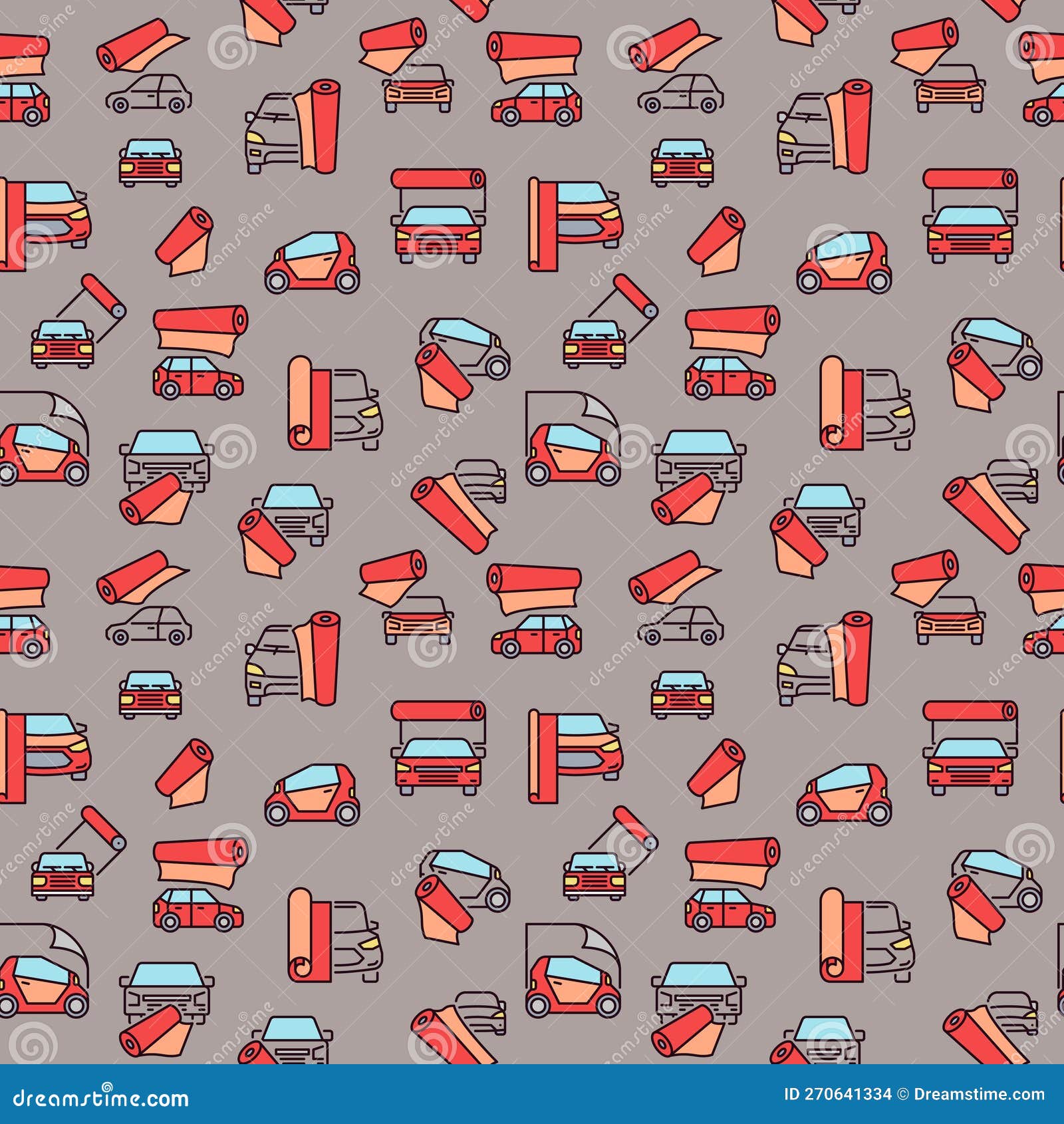 Vehicle and Vinyl Film Modern Seamless Background. Vector Car Wrapping ...