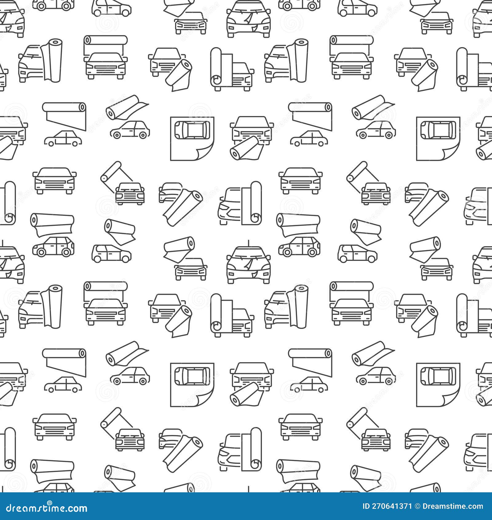 Vehicle with Vinyl Film Vector Car Wrapping Concept Simple Seamless ...