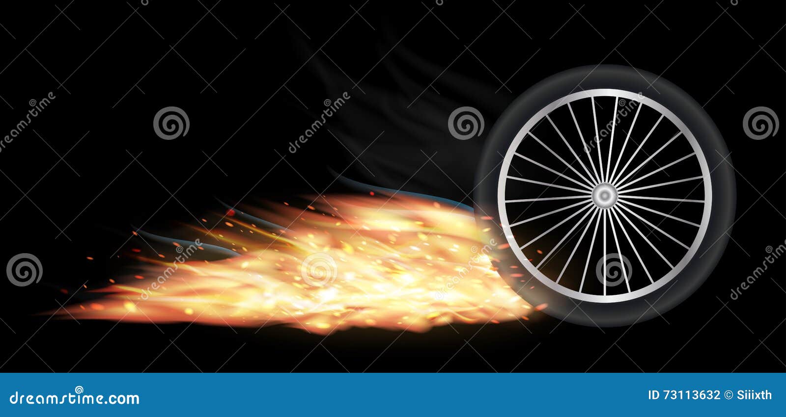 Vehicle Wheel with Fire Burning Stock Vector - Illustration of ...