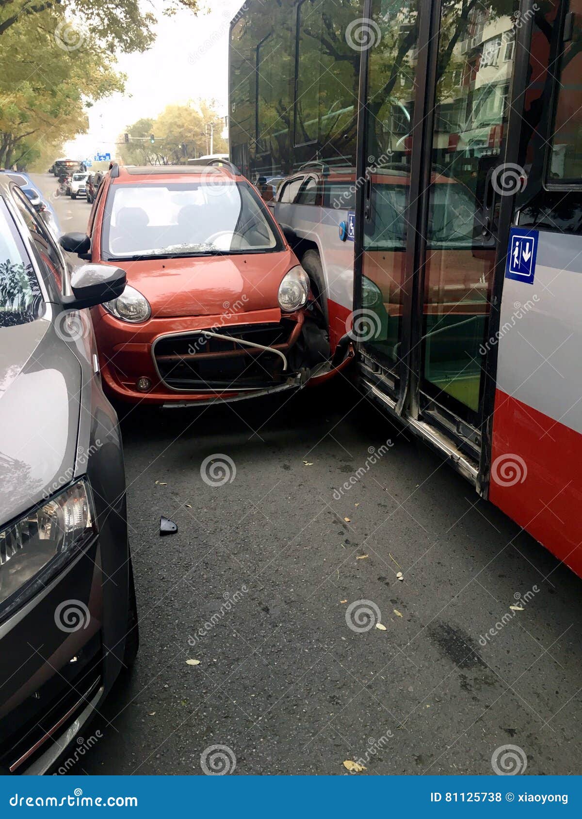 Vehicles accident on road stock photo. Image of accident - 81125738