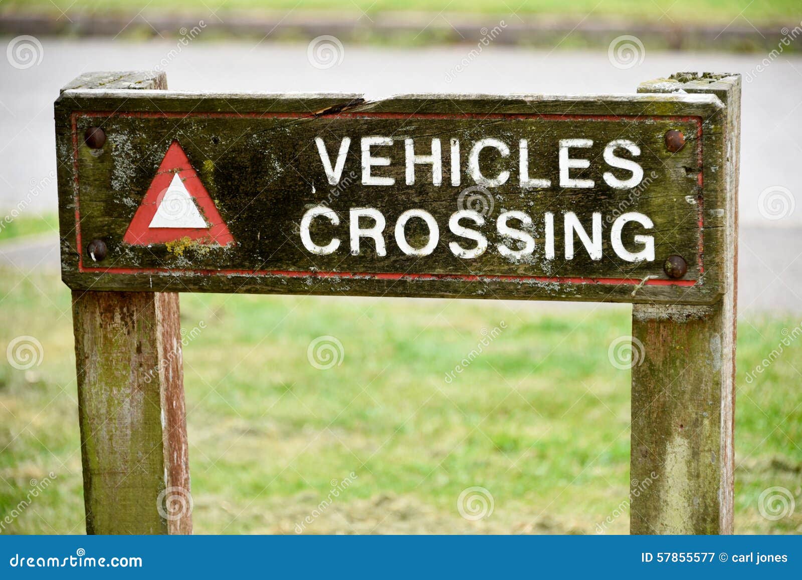 Vehicles Crossing Sign stock image. Image of roadsign - 57855577