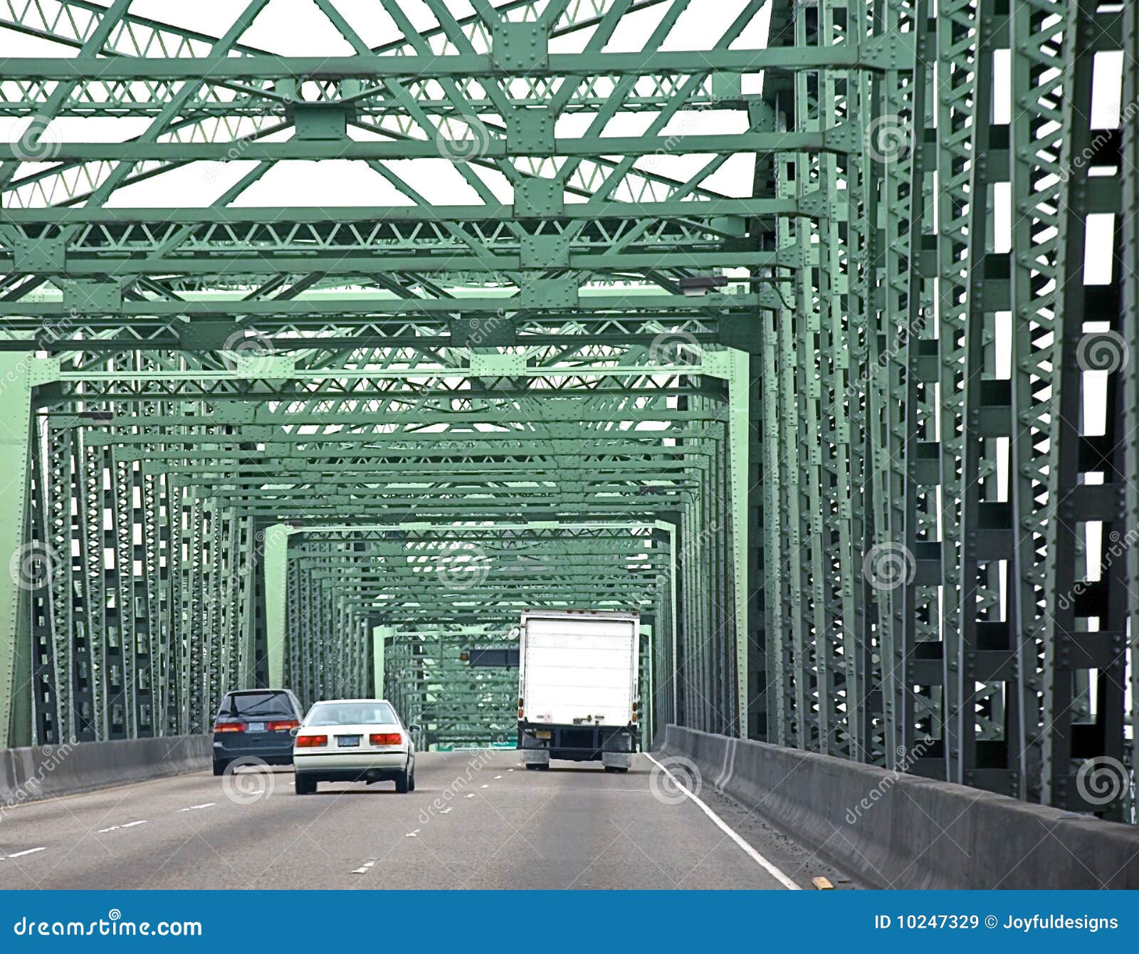 Vehicles Driving Across Bridge Stock Image - Image of road, strong ...