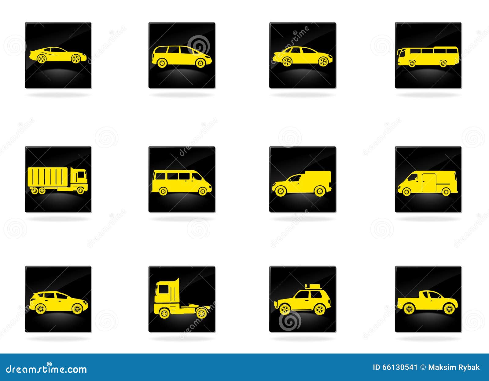 Vehicles Icon Set stock vector. Illustration of equipment - 66130541