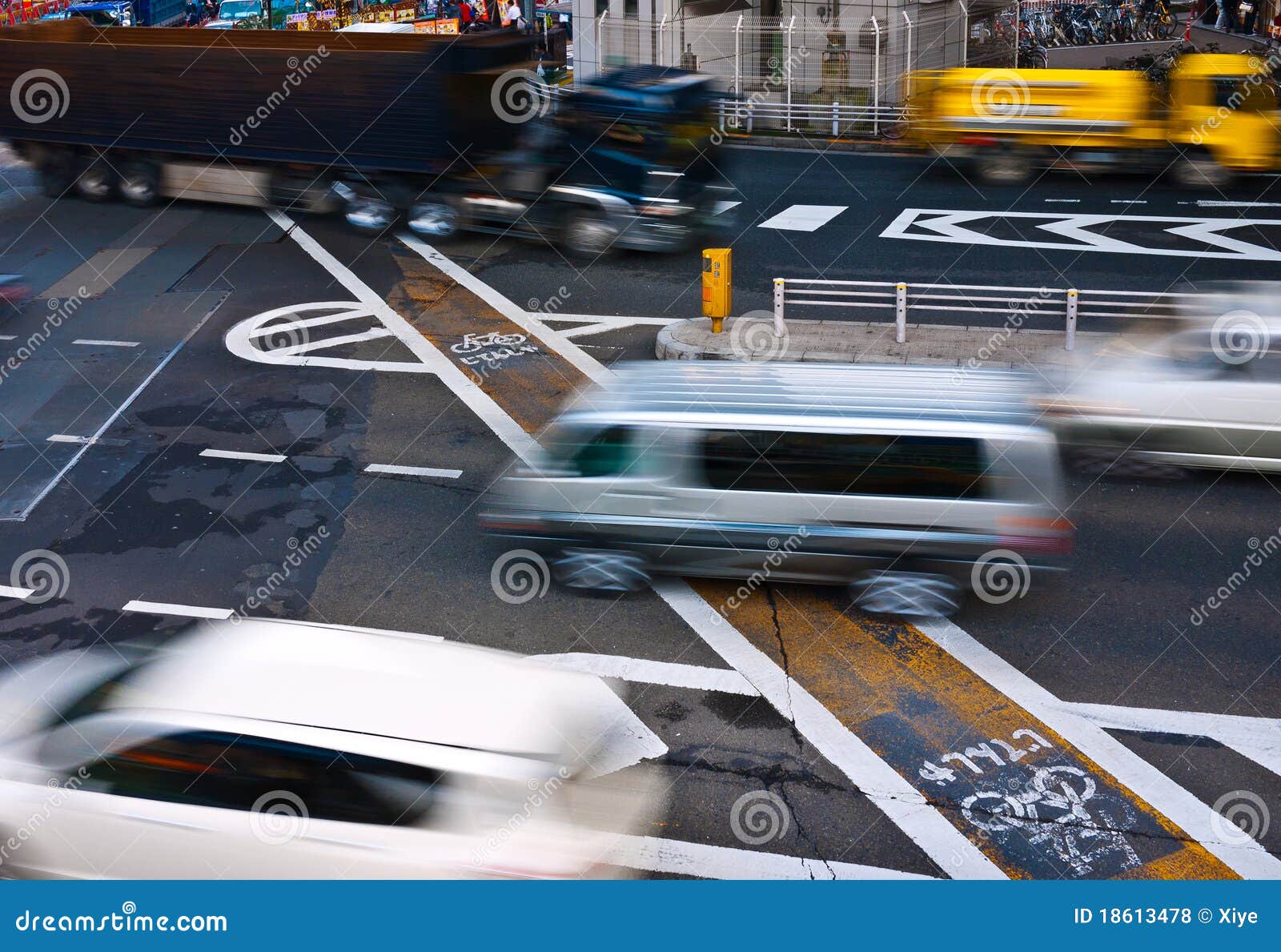 Vehicles running in city stock photo. Image of billboards - 18613478