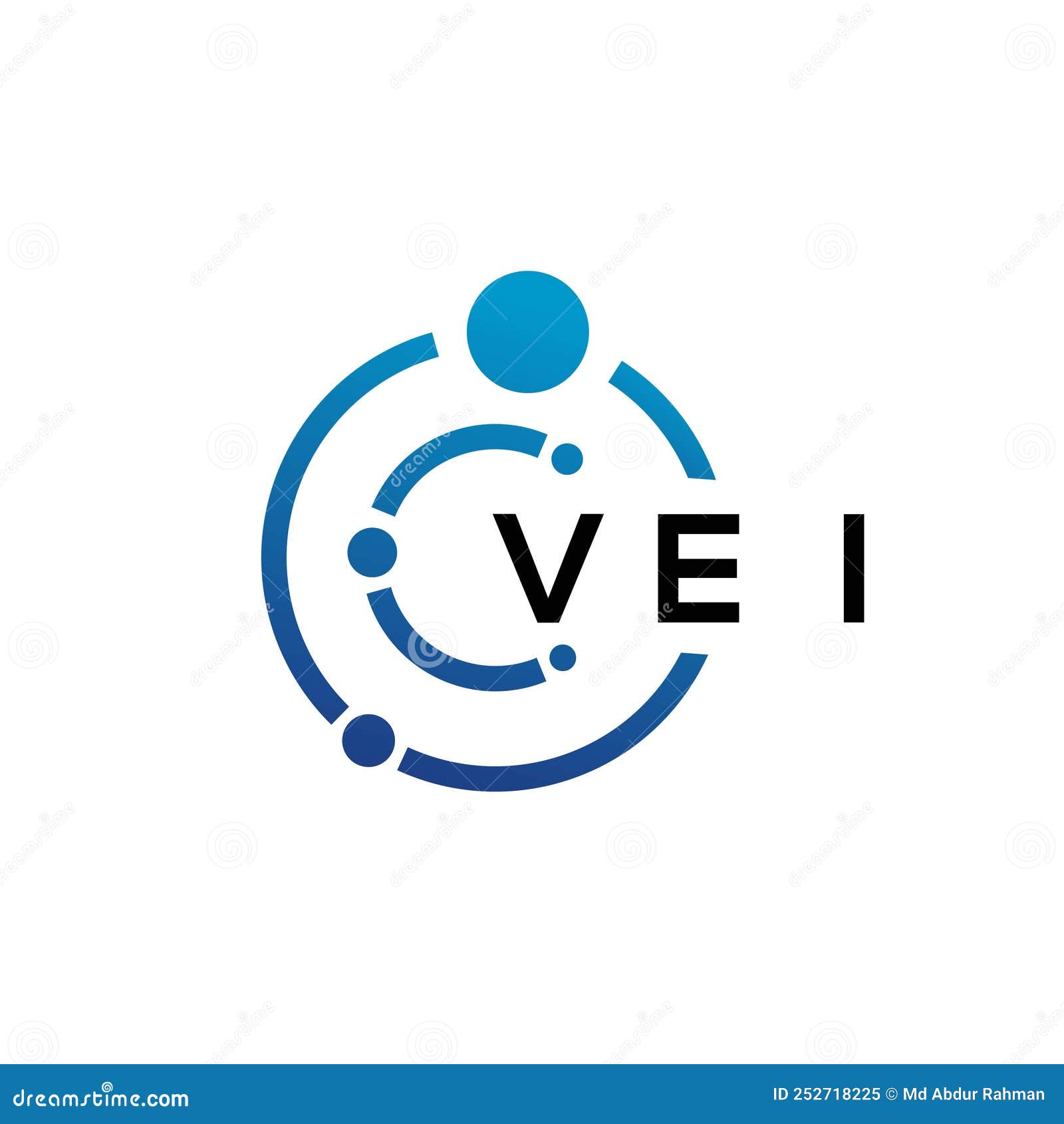 VEI Letter Technology Logo Design on White Background. VEI Creative ...