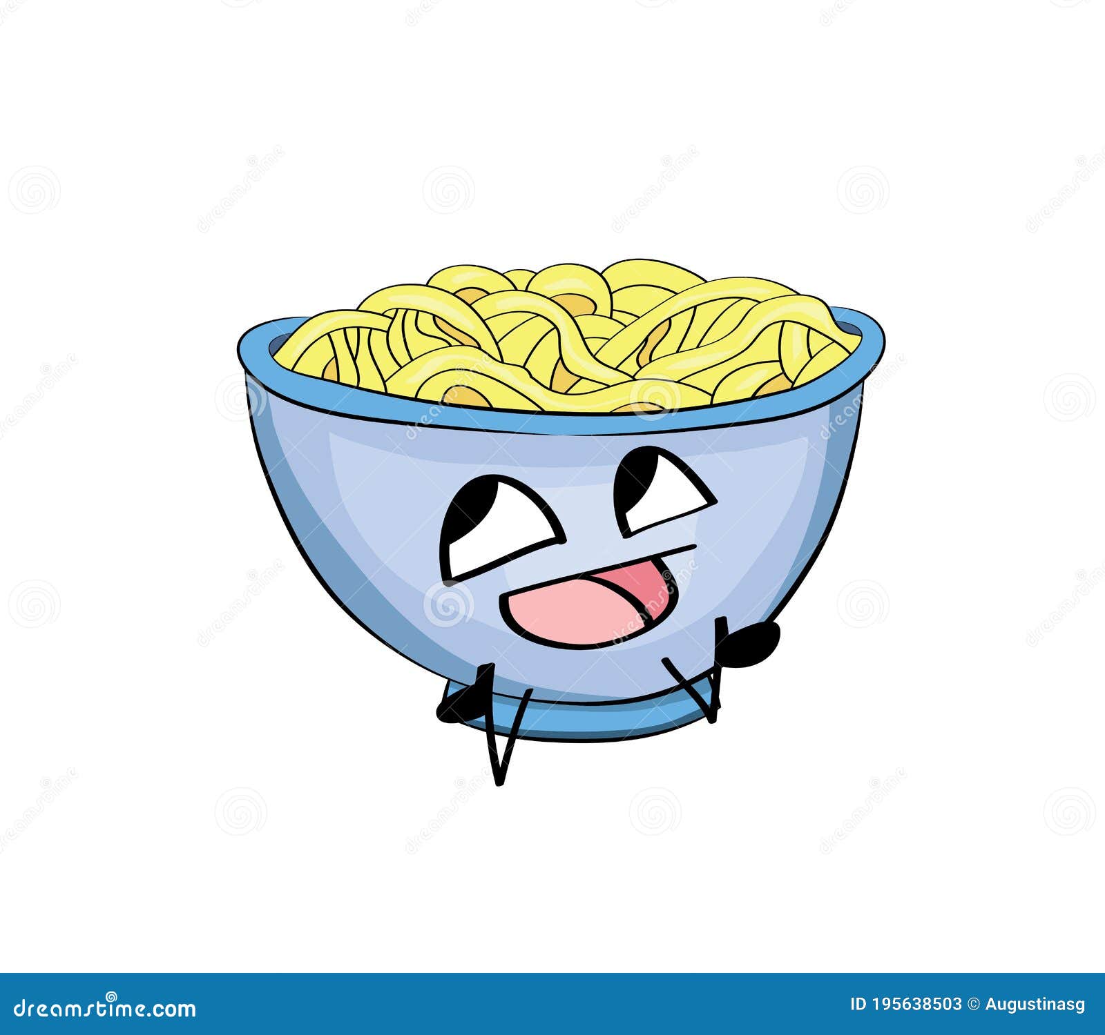 Happy Internet Meme Face on a Bowl of Pasta Stock Illustration ...