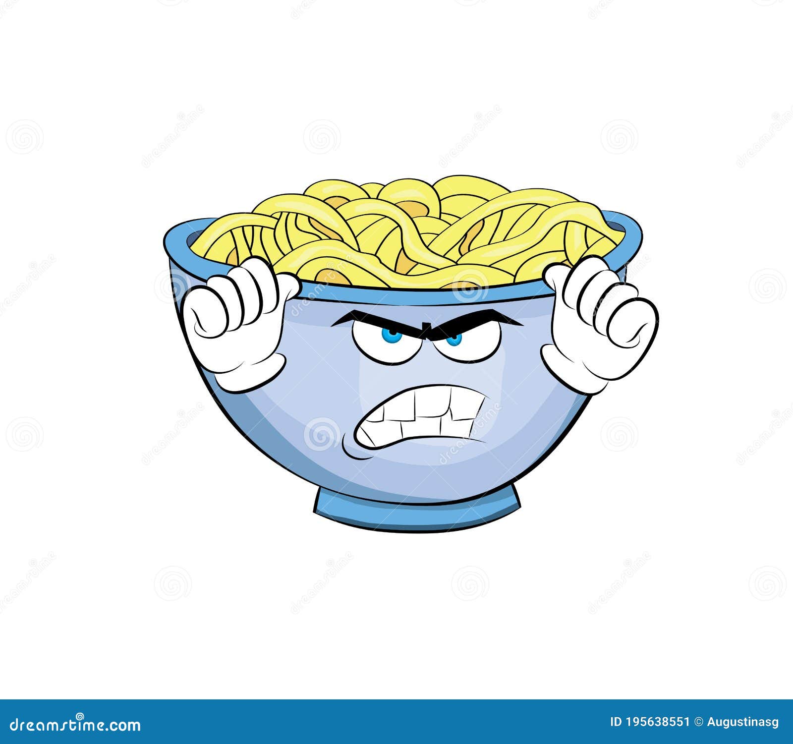 Angry Cartoon Illustration of Pasta Stock Illustration - Illustration ...