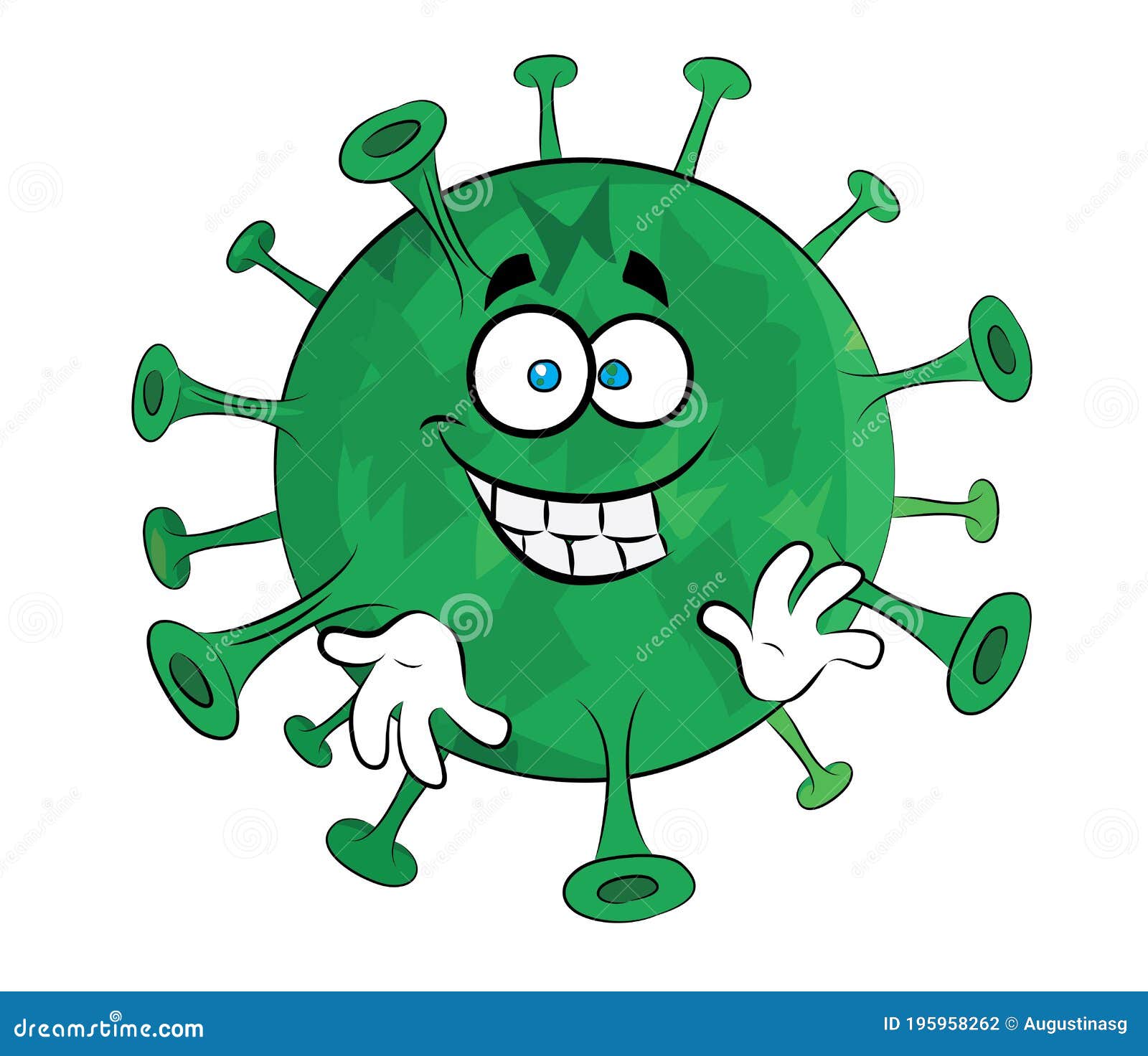 Happy Cartoon Illustration of Virus Stock Illustration - Illustration ...
