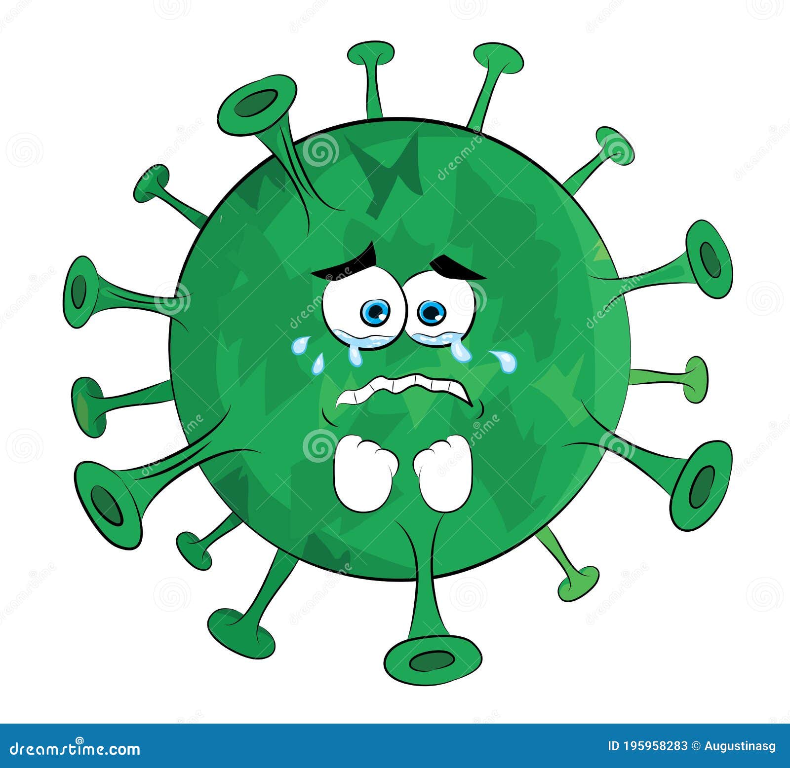 Crying Cartoon Illustration of Virus Stock Illustration - Illustration ...