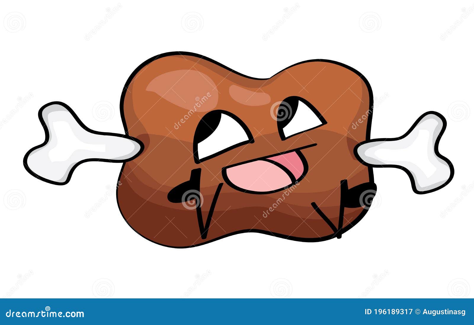 Happy Internet Meme Illustration of Meat on a Bone Stock Illustration ...