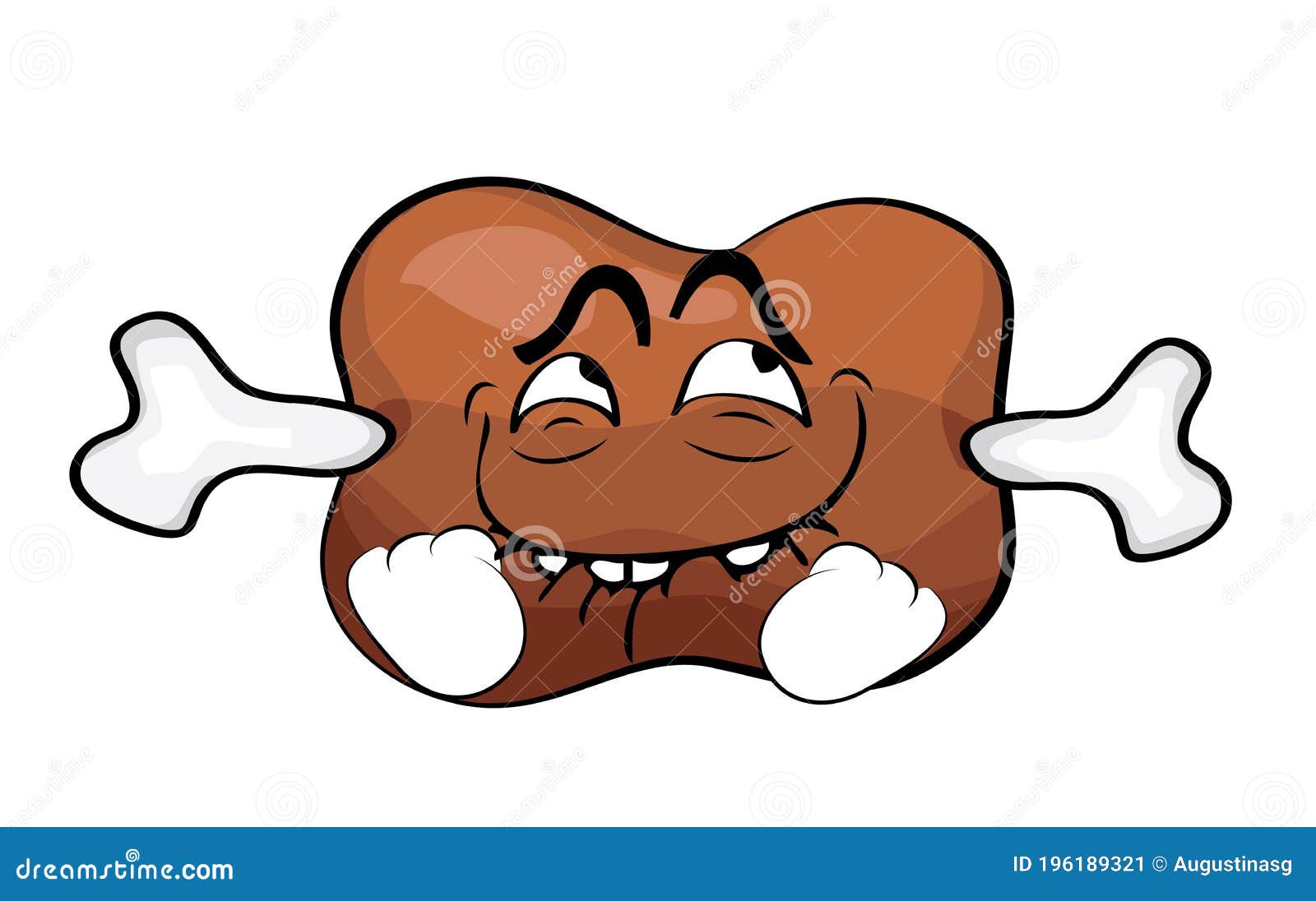 Meat On Bone Isolated. Fresh Pork Cartoon Style. Vector Illustration ...