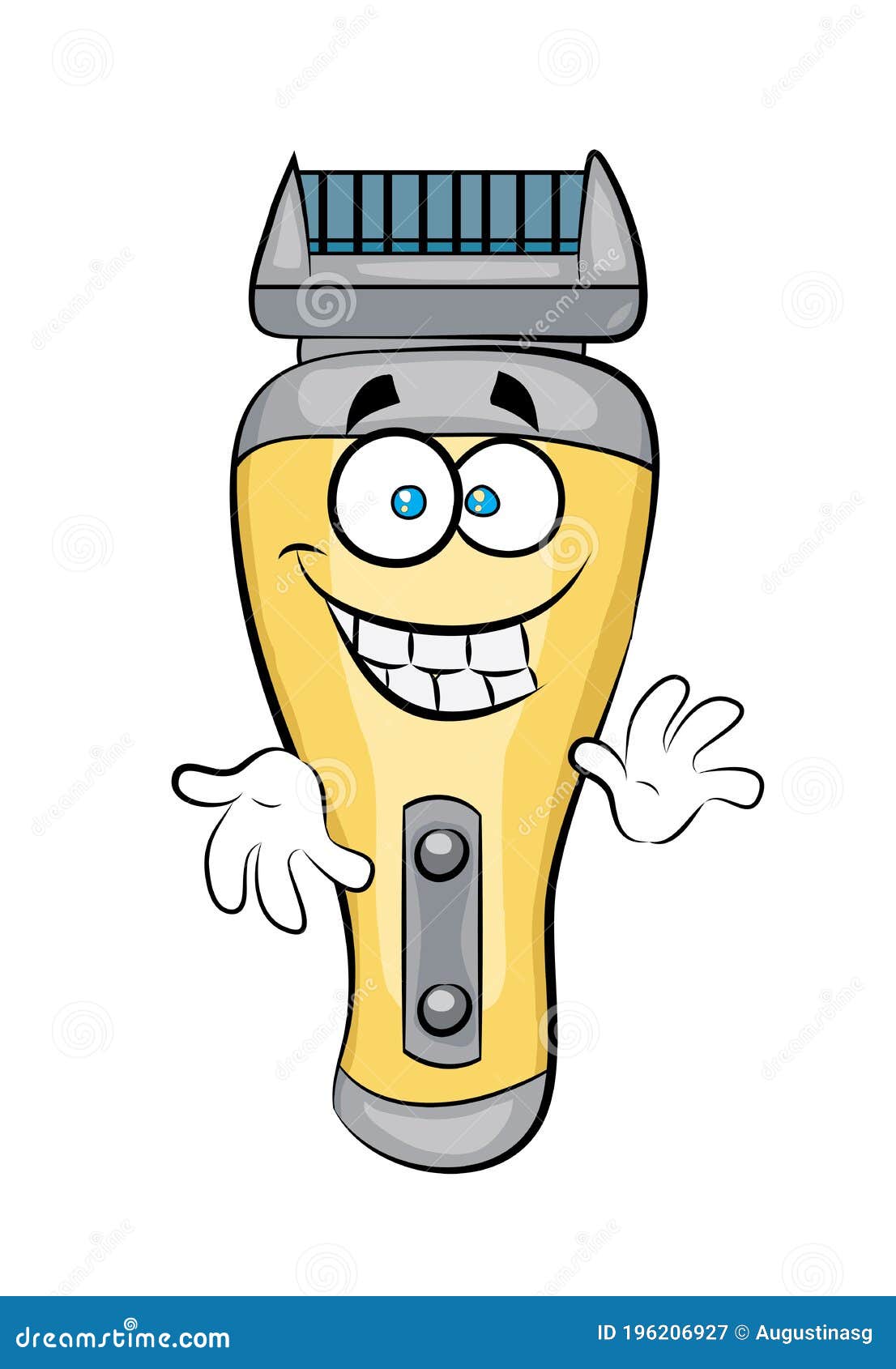 Happy Cartoon Illustration of Barber Shaver Stock Illustration ...
