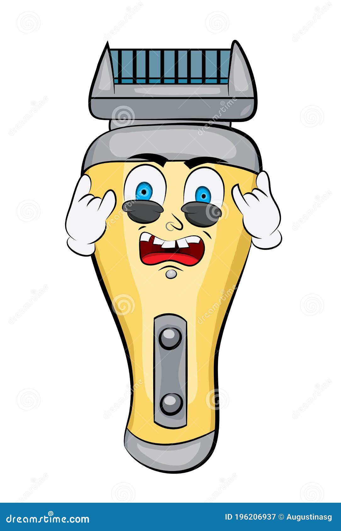 Punk Cartoon Illustration of Barber Shaver Stock Illustration ...