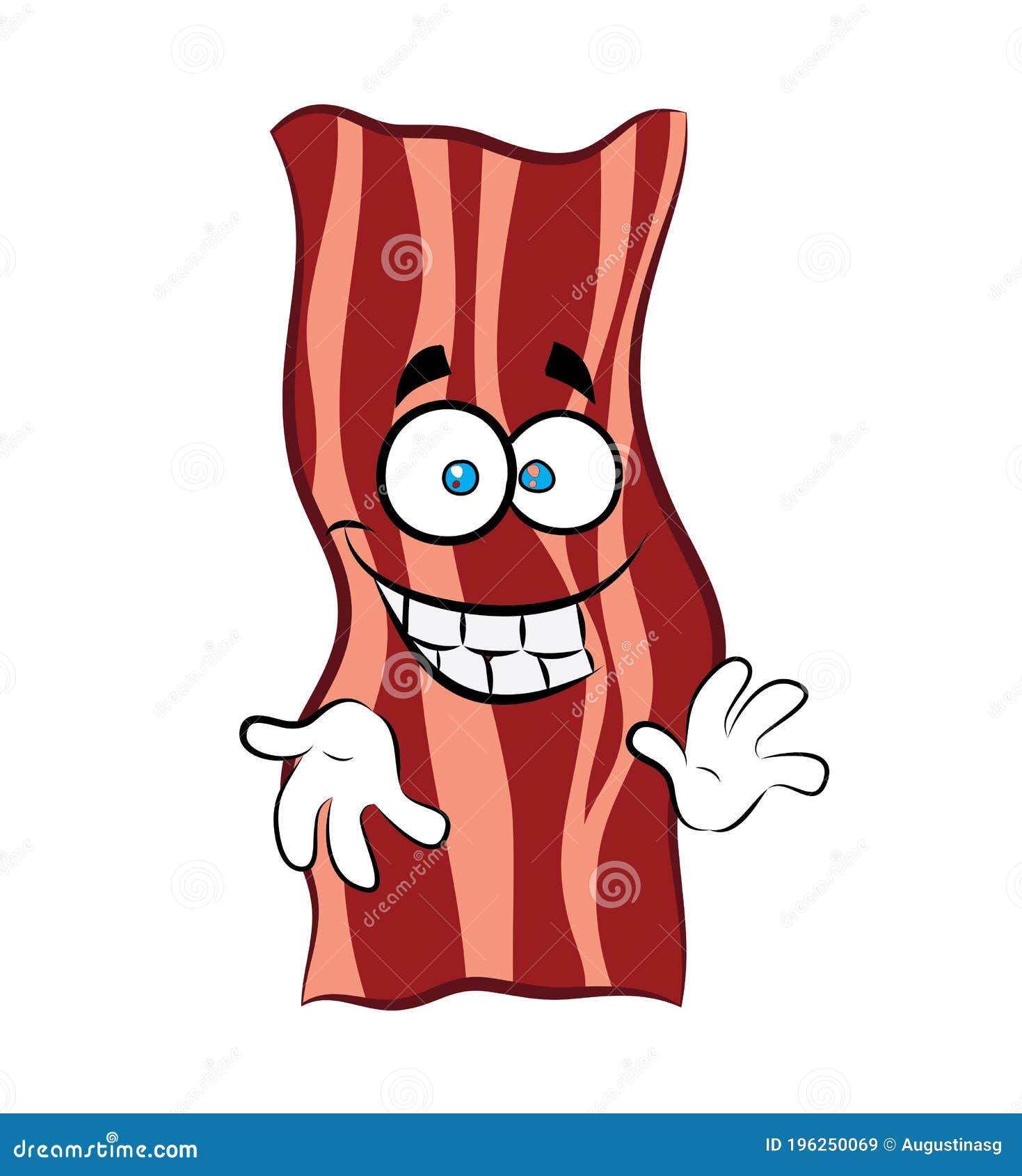 Happy Cartoon Illustration of Bacon Stock Illustration - Illustration ...
