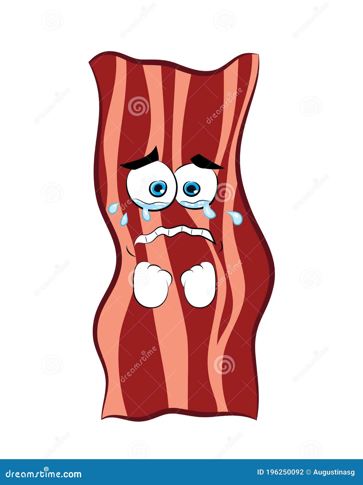 Meat With Crying Character On White Background Vector Illustration ...