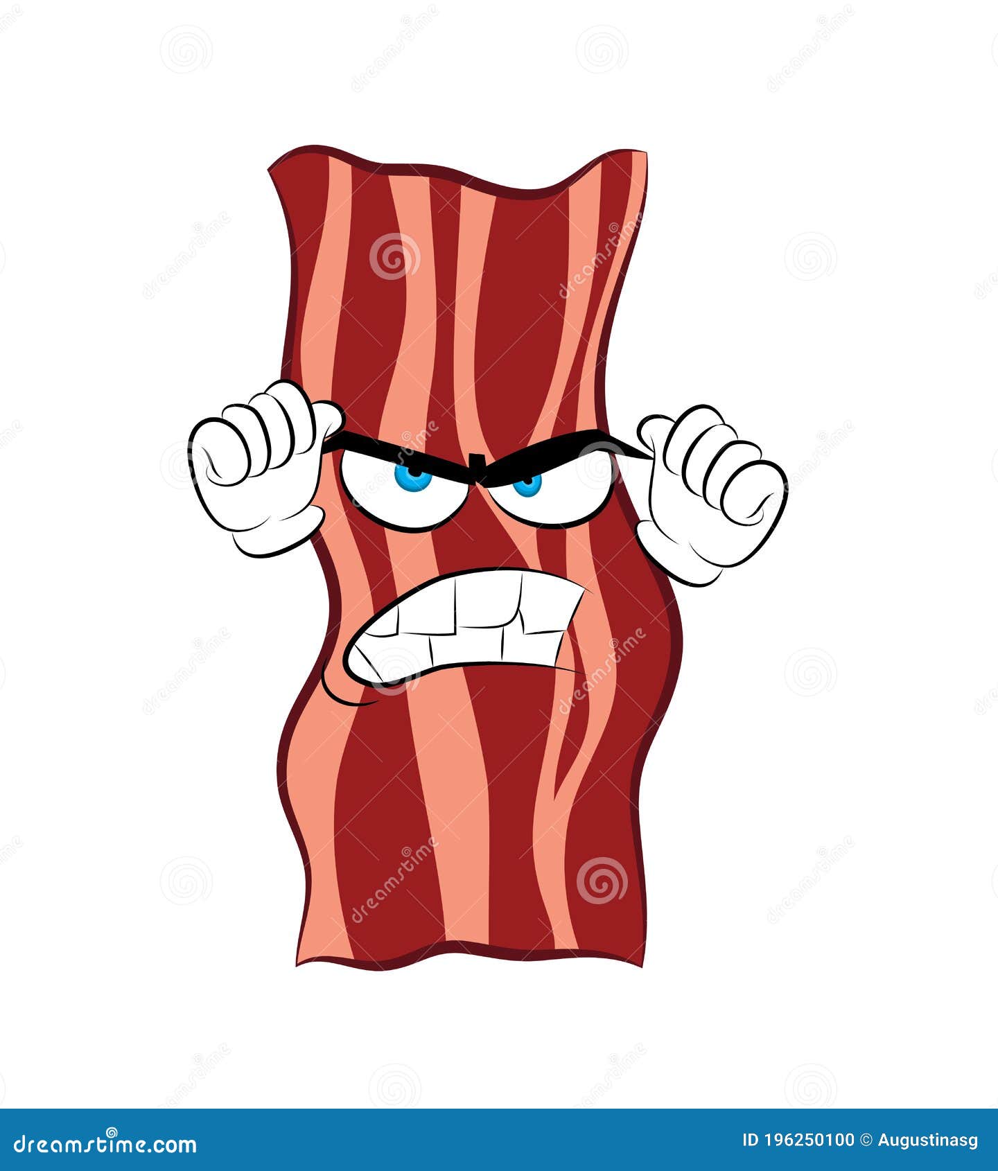 Angry Cartoon Illustration Of Bacon | CartoonDealer.com #196250100