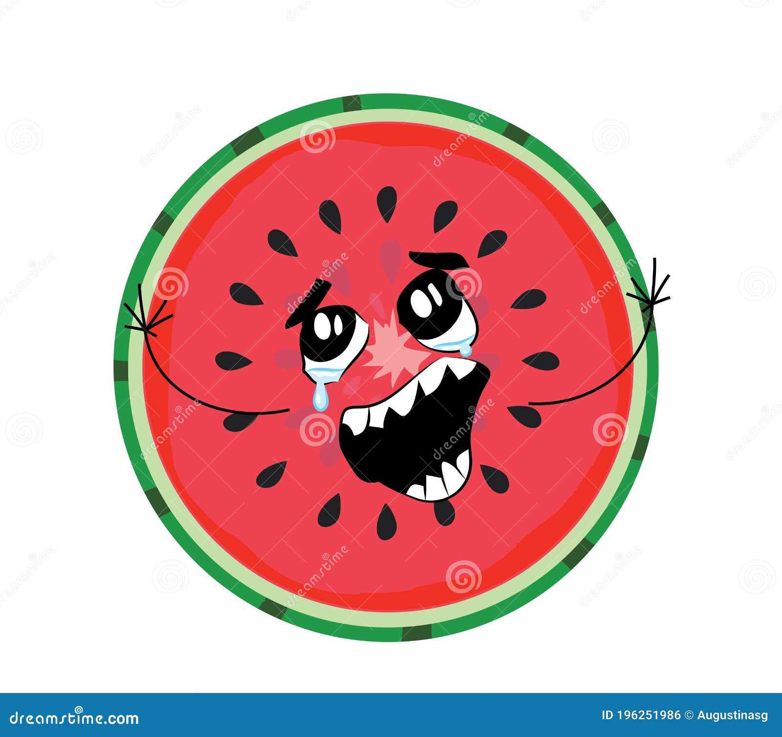 Crying Internet Meme Illustration Of Watermelon Royalty-Free Cartoon ...