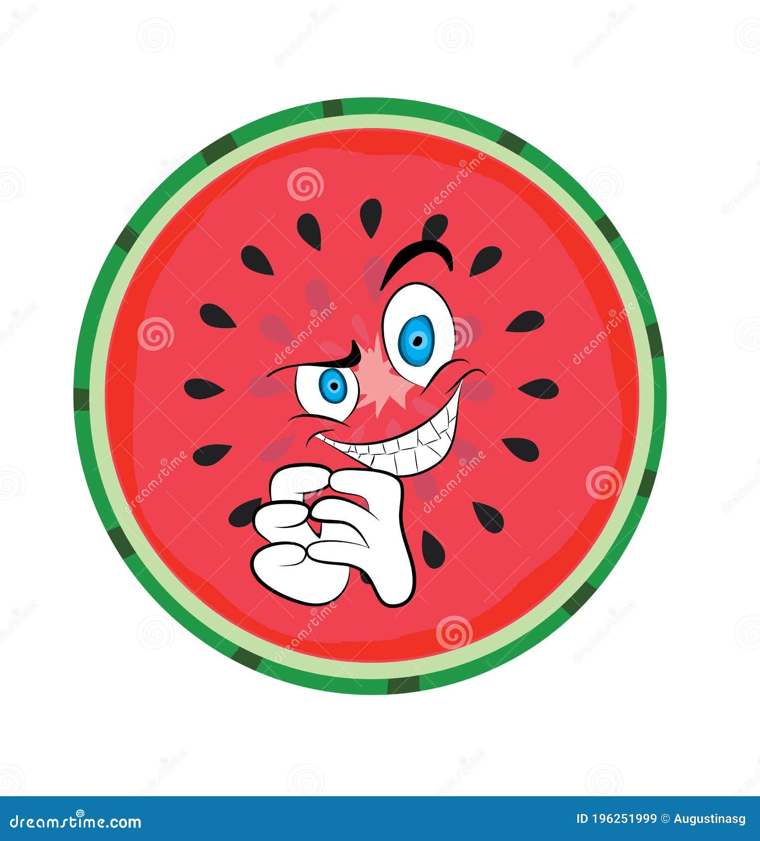 Evil Cartoon Illustration Of Watermelon | CartoonDealer.com #196251999