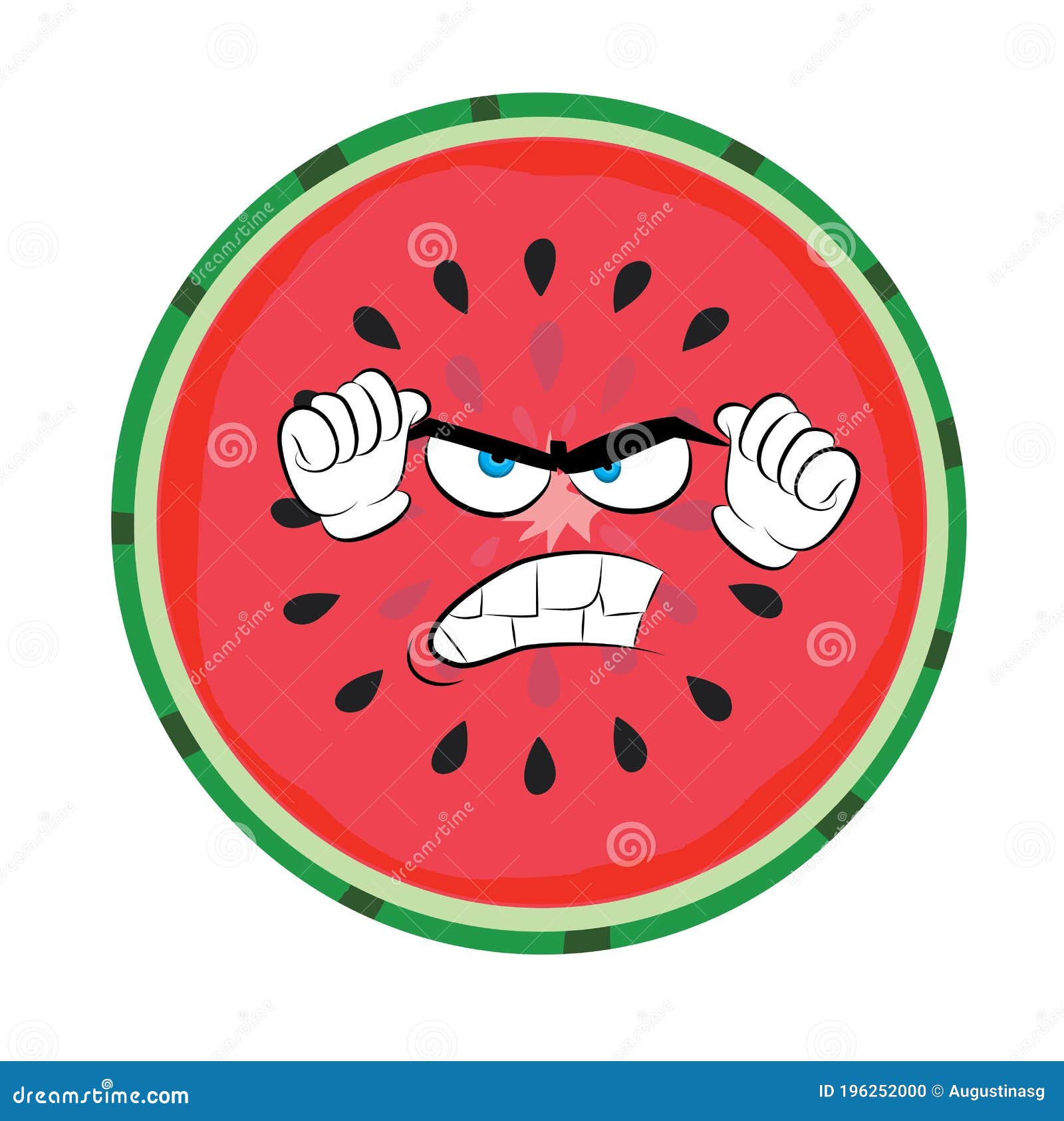 Angry Cartoon Illustration of Watermelon Stock Illustration ...