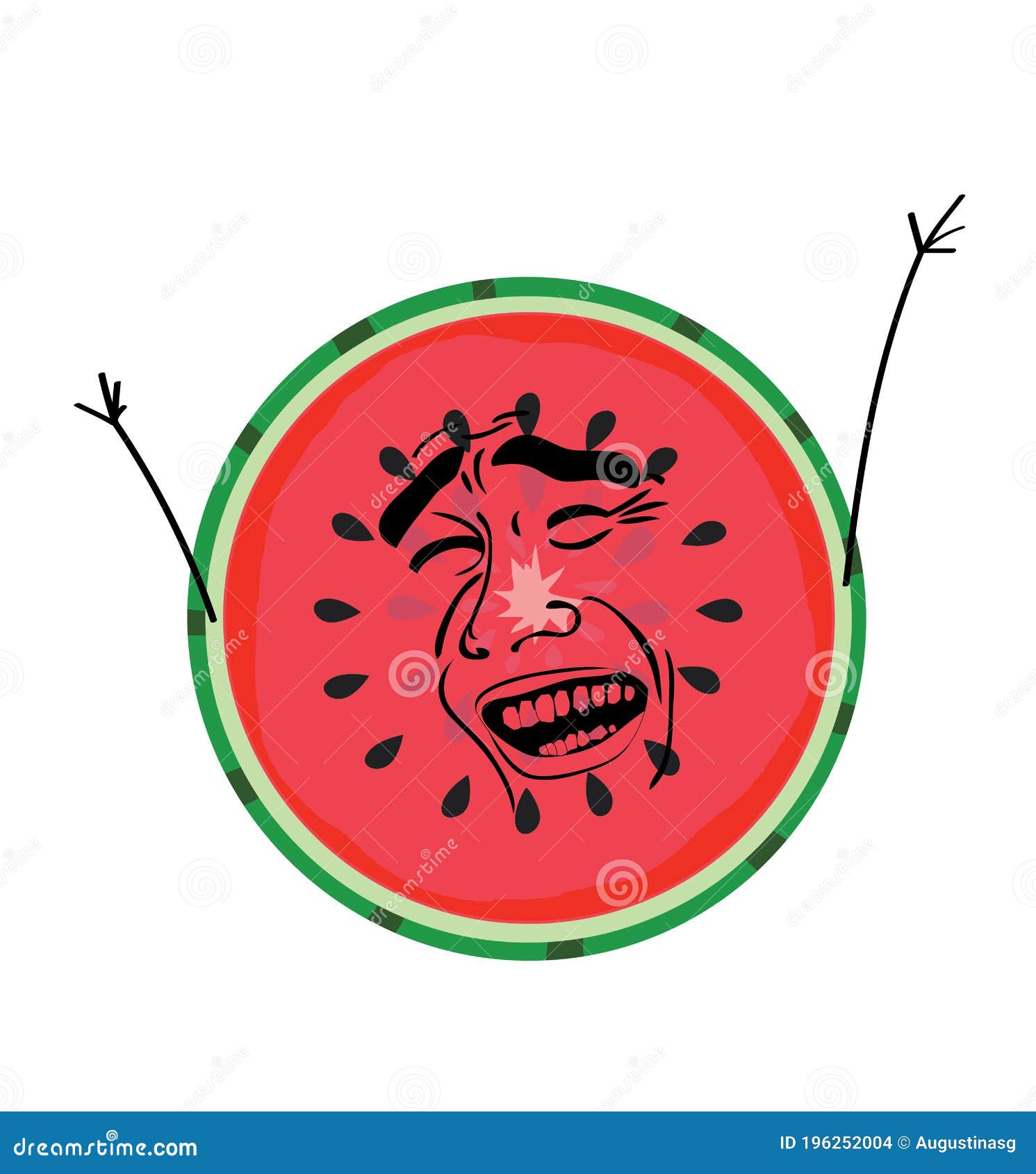 Laughing Internet Meme Illustration Of Watermelon Royalty-Free Cartoon ...