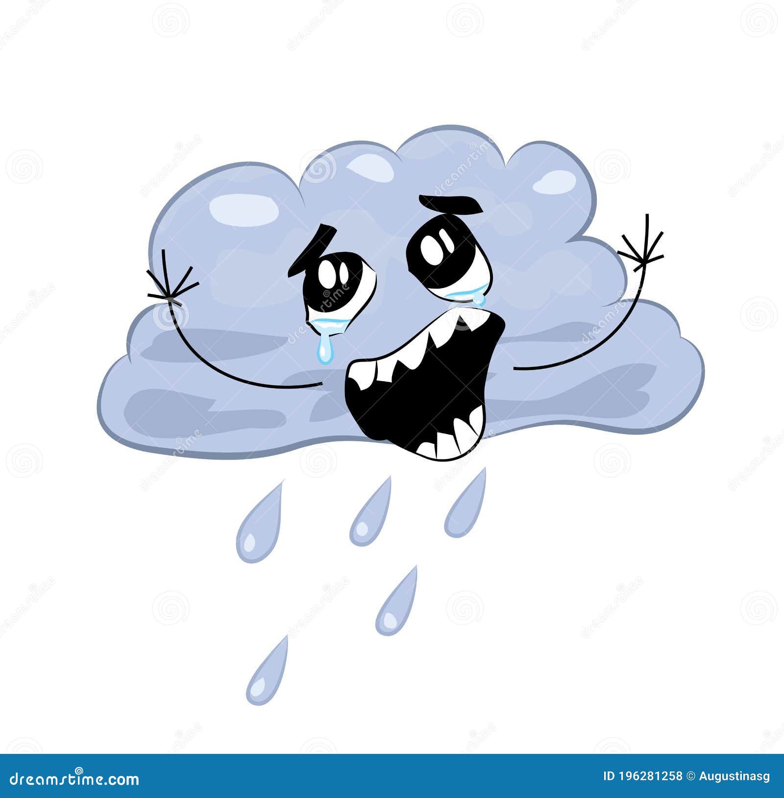 Crying Internet Meme Illustration of Rain Cloud Stock Illustration ...