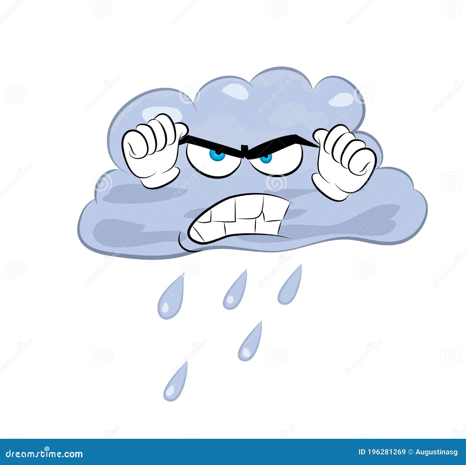 Angry Cartoon Illustration Of Rain Cloud | CartoonDealer.com #196281269