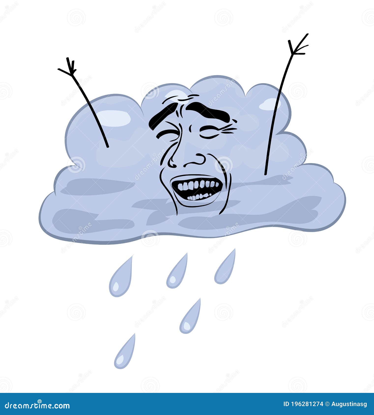 Laughing Internet Meme Illustration of Rain Cloud Stock Illustration ...