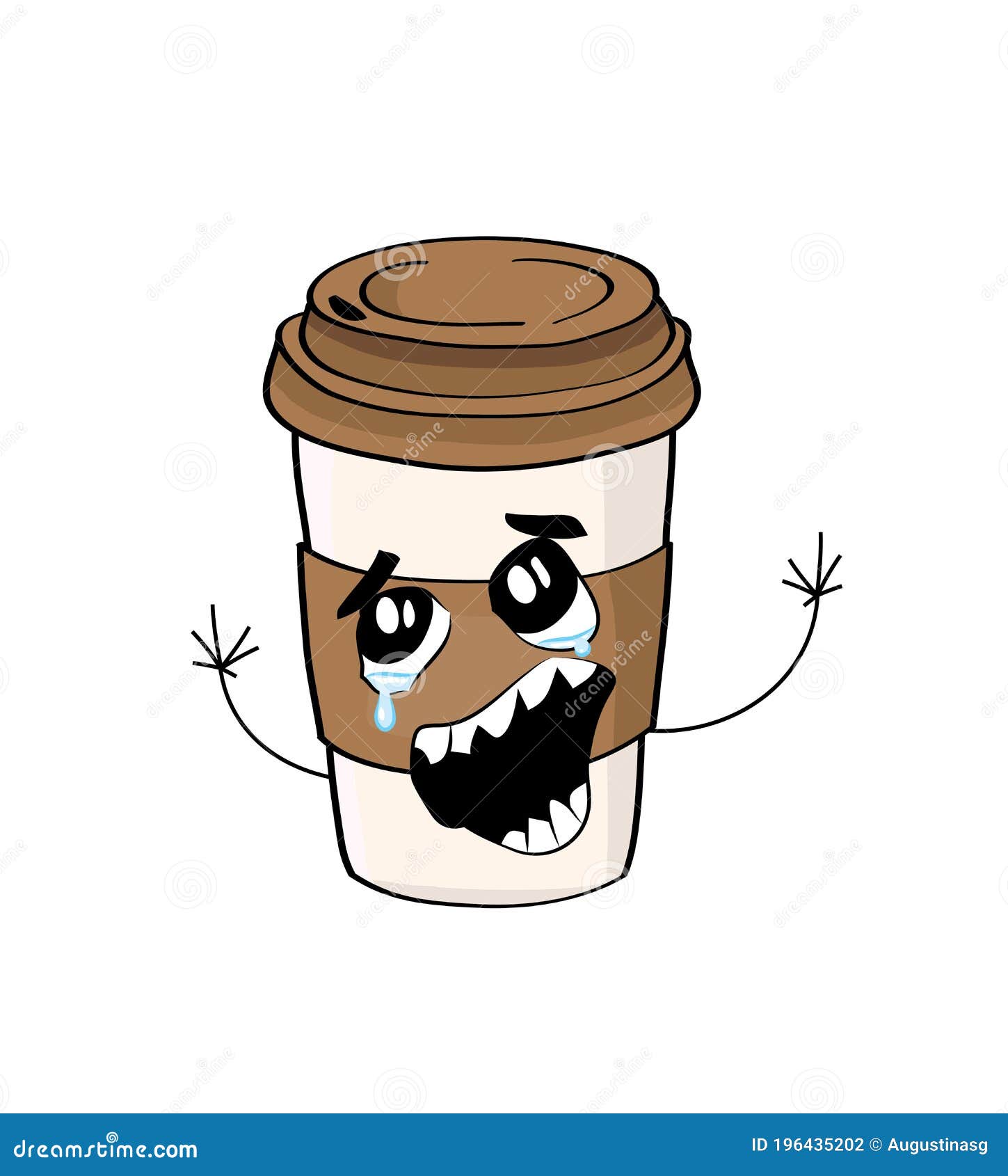 Crying Internet Meme Illustration Of Coffee Cup Royalty-Free Cartoon ...