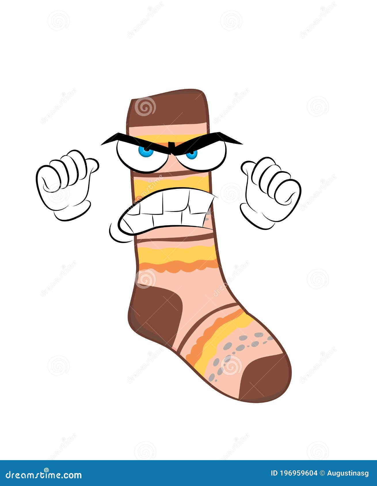 Angry Cartoon Illustration of Autumn Sock Stock Illustration ...