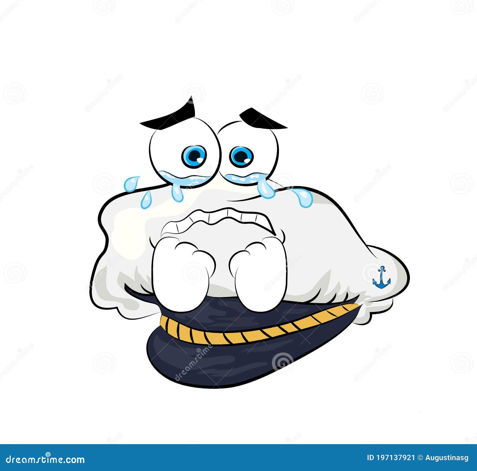 Crying Cartoon Illustration Of Captain Hat | CartoonDealer.com #197137921