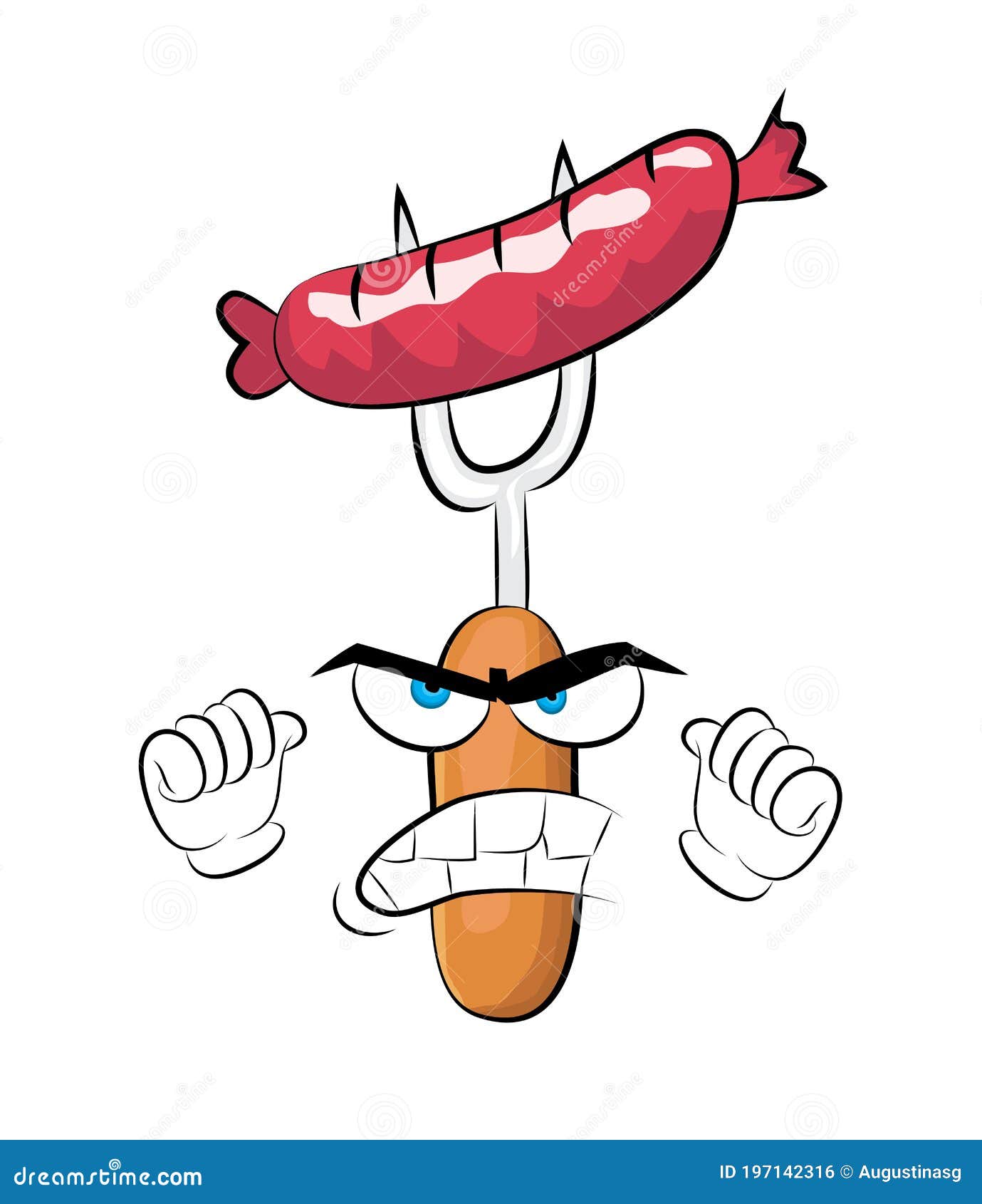 Angry Fork Cartoon Stock Illustration | CartoonDealer.com #48730192