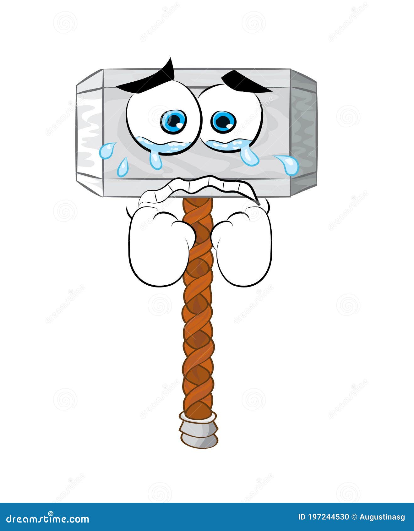 Crying Cartoon Illustration of Thor Hammer Stock Illustration ...