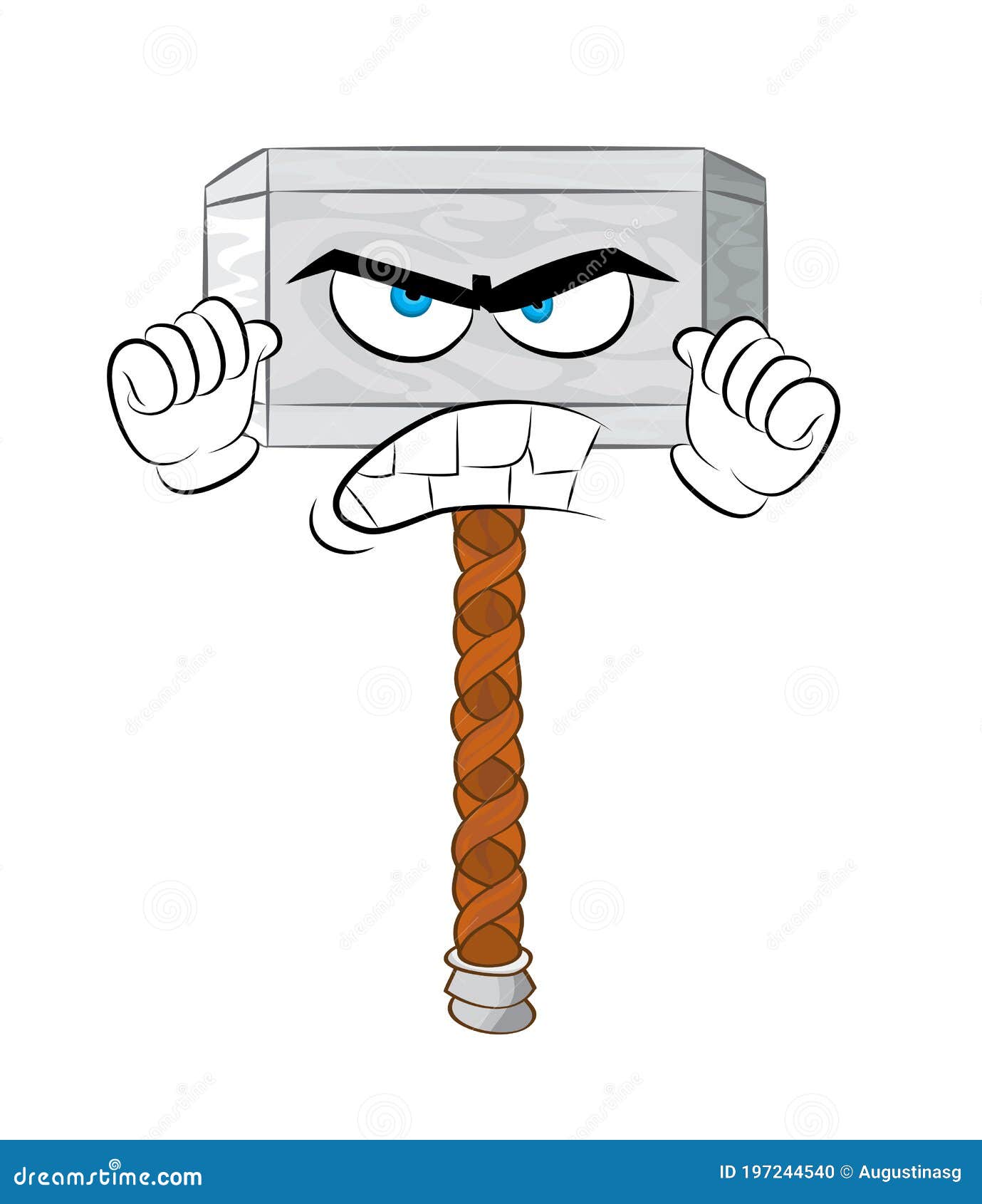 Angry Cartoon Illustration Of Thor Hammer | CartoonDealer.com #197244540