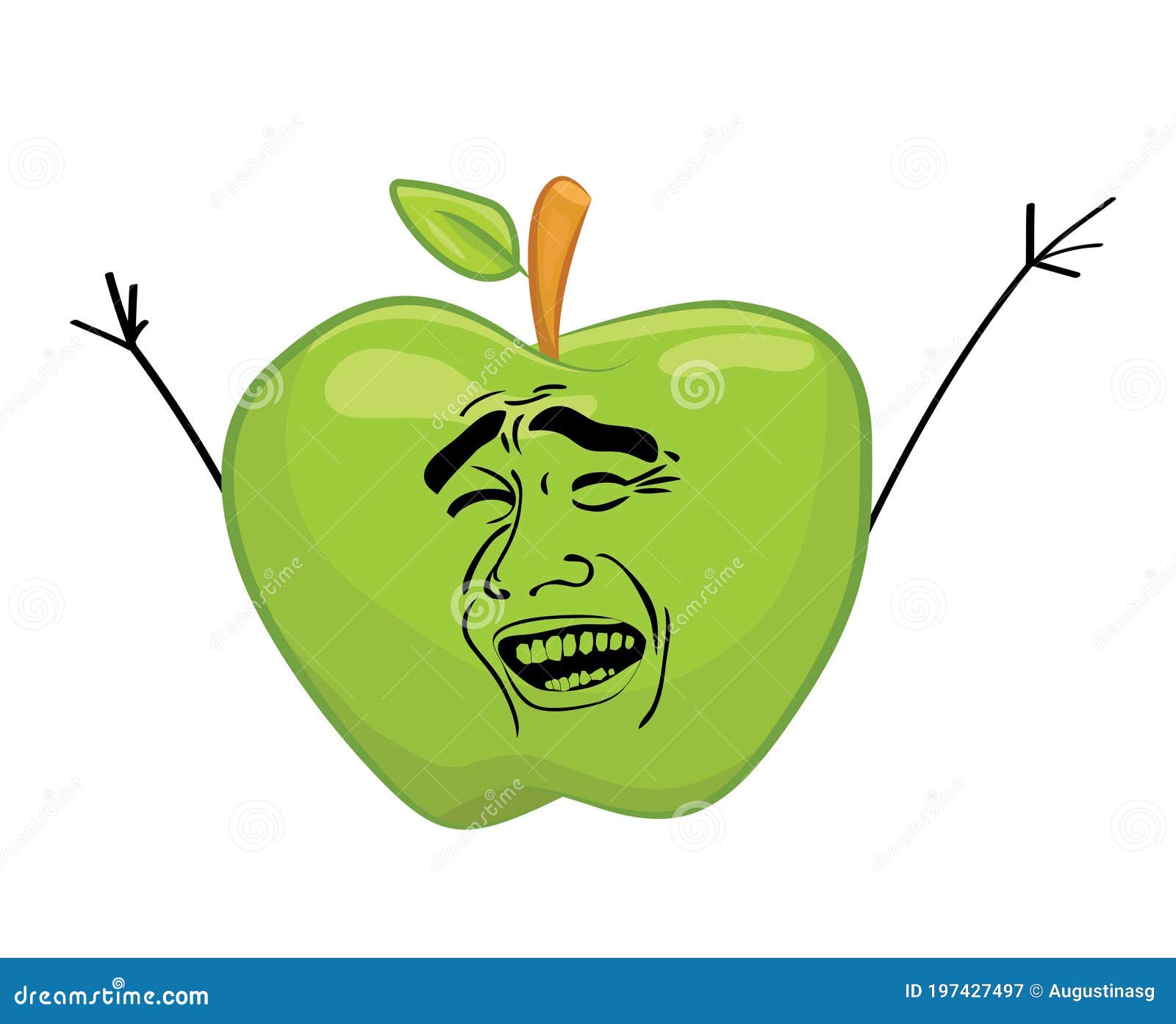 Laughing Internet Meme Illustration of Green Apple Stock Illustration ...