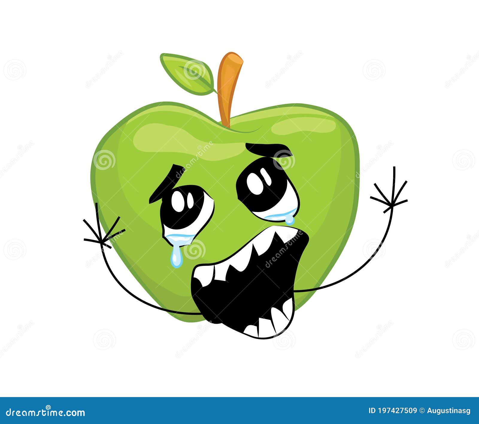 Crying Apple Simple Clean Cartoon Illustration | CartoonDealer.com ...