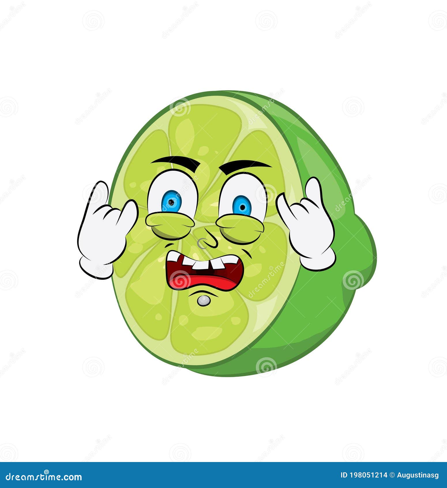 Punk Cartoon Illustration of Lime Stock Illustration - Illustration of ...