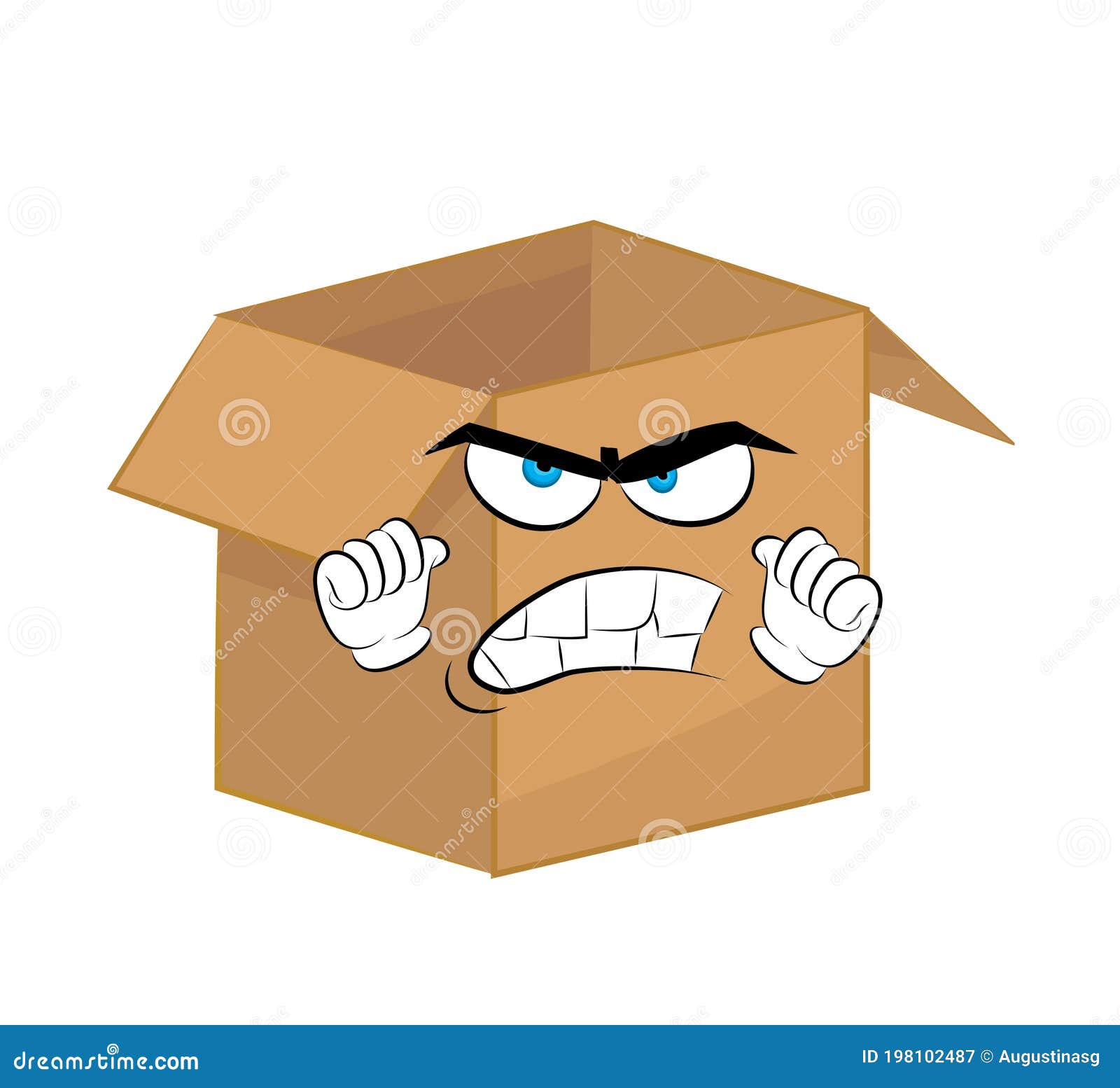 Angry Cartoon Illustration Of Cardboard Box | CartoonDealer.com #198102487