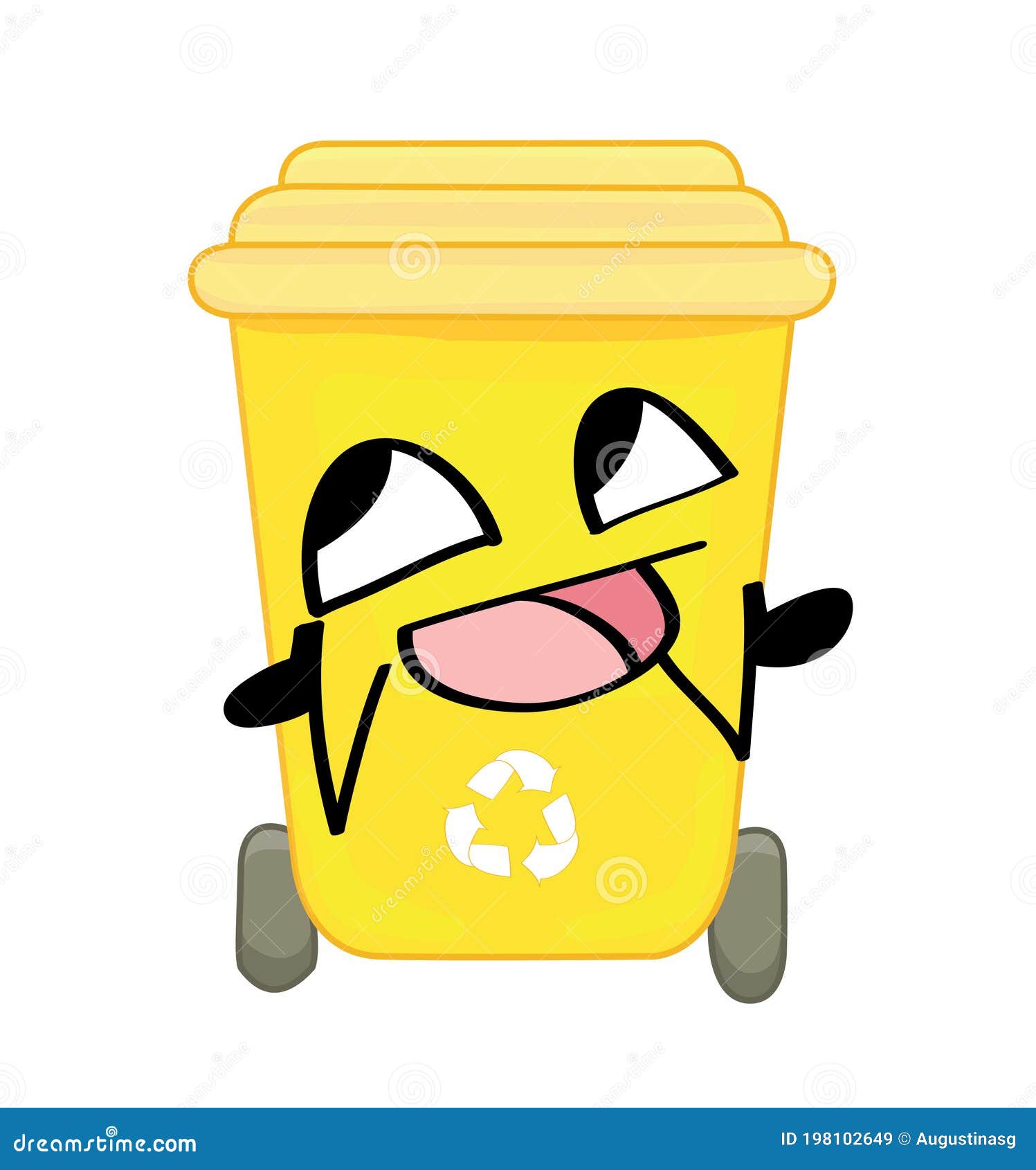 Happy Internet Meme Illustration Of Garbage Container | CartoonDealer ...