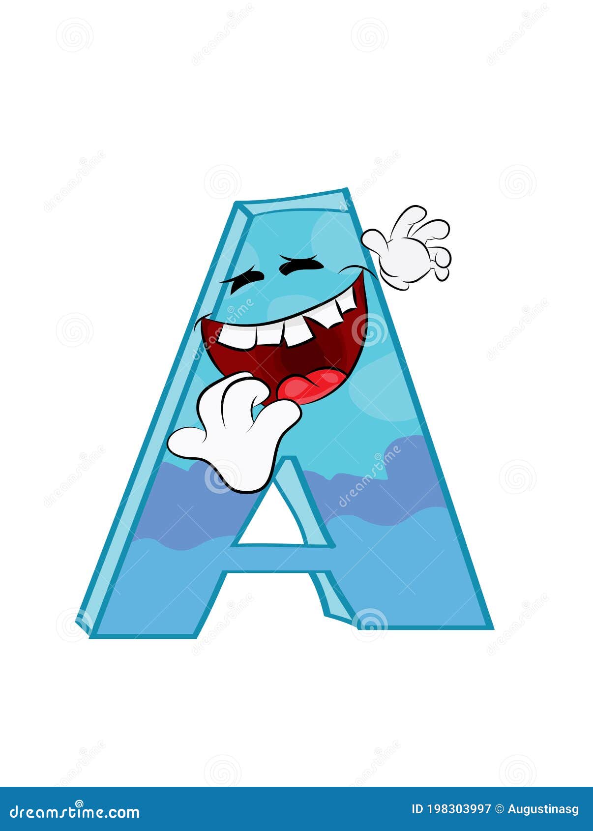 Laughing Cartoon Illustration Of Blue A Letter | CartoonDealer.com ...