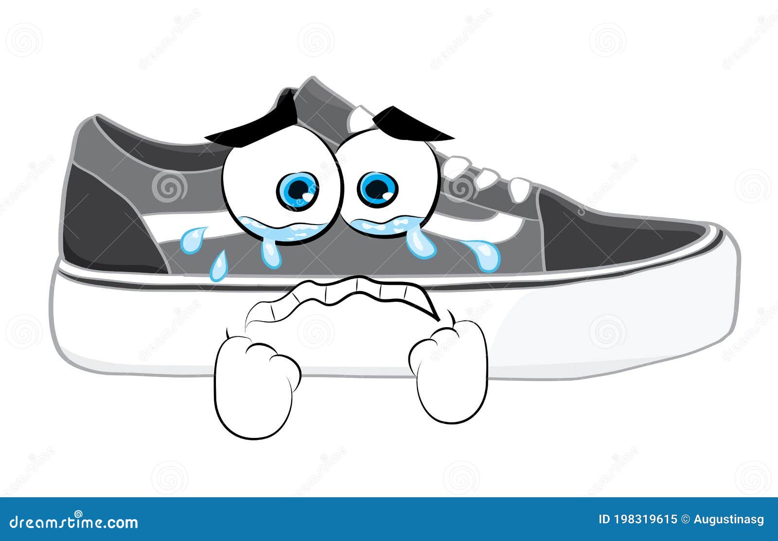 Crying Cartoon Illustration of Fashionable Shoes Stock Illustration ...