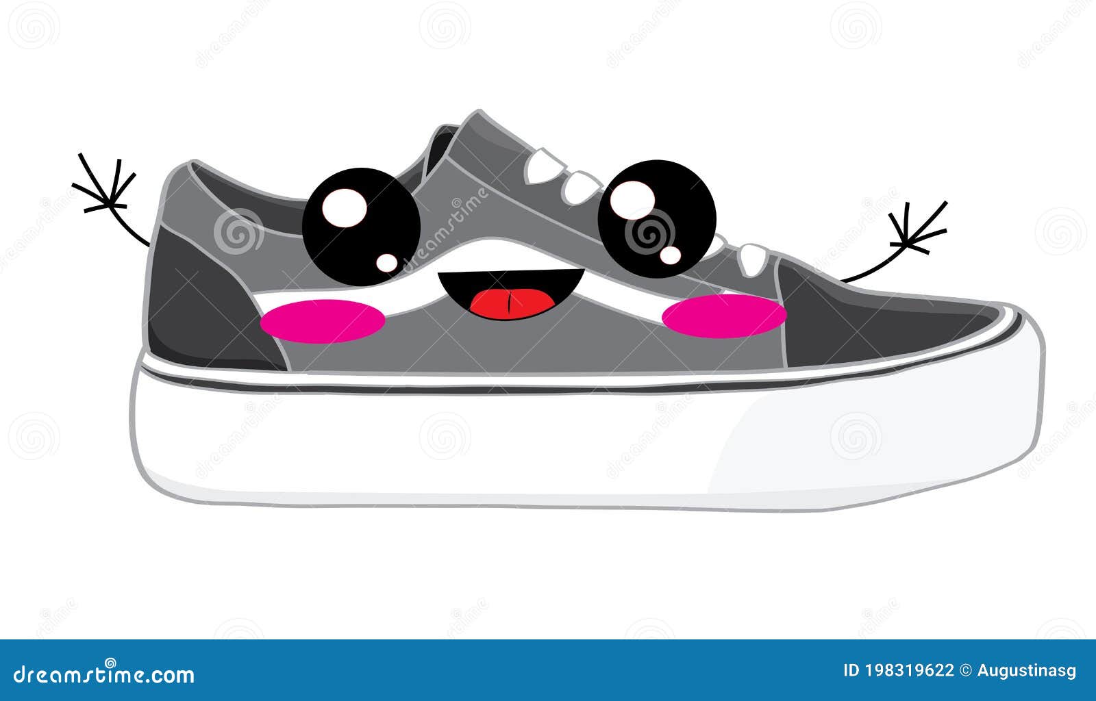 Cute Cartoon Illustration of Fashionable Shoes Stock Illustration ...