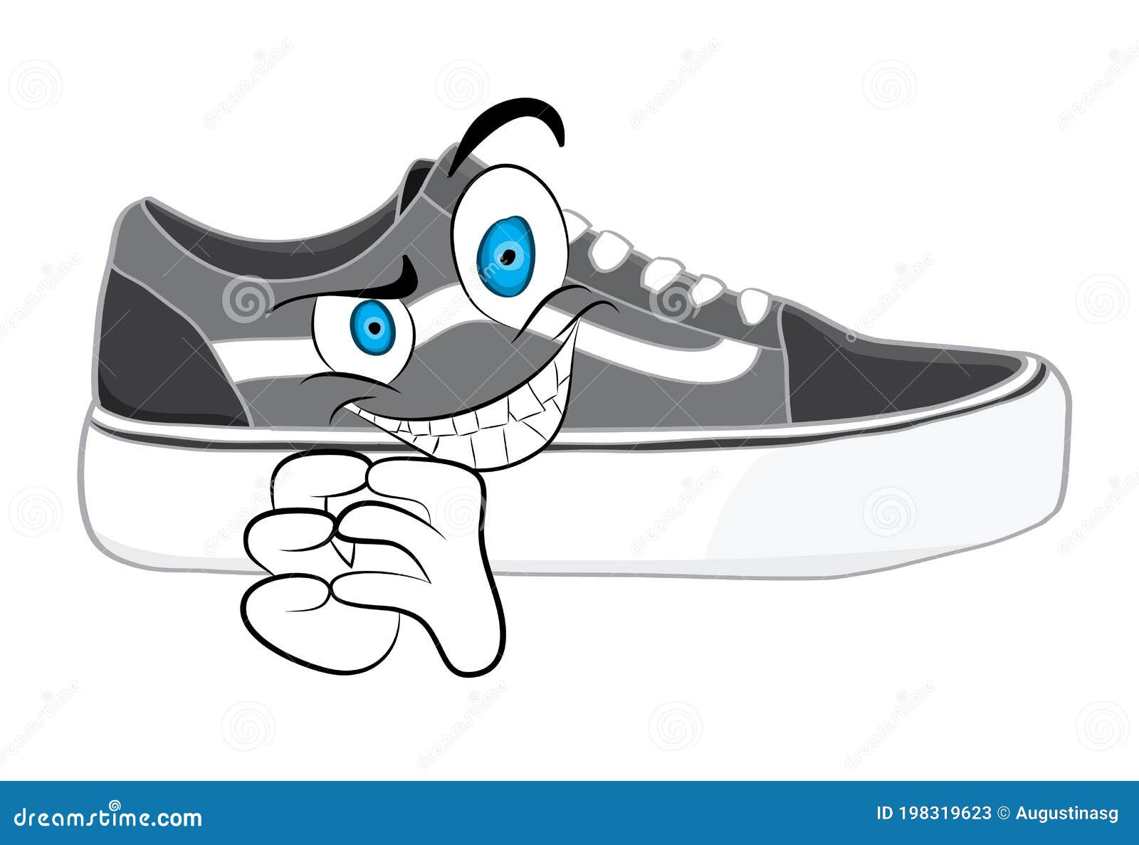Evil Cartoon Illustration of Fashionable Shoes Stock Illustration ...