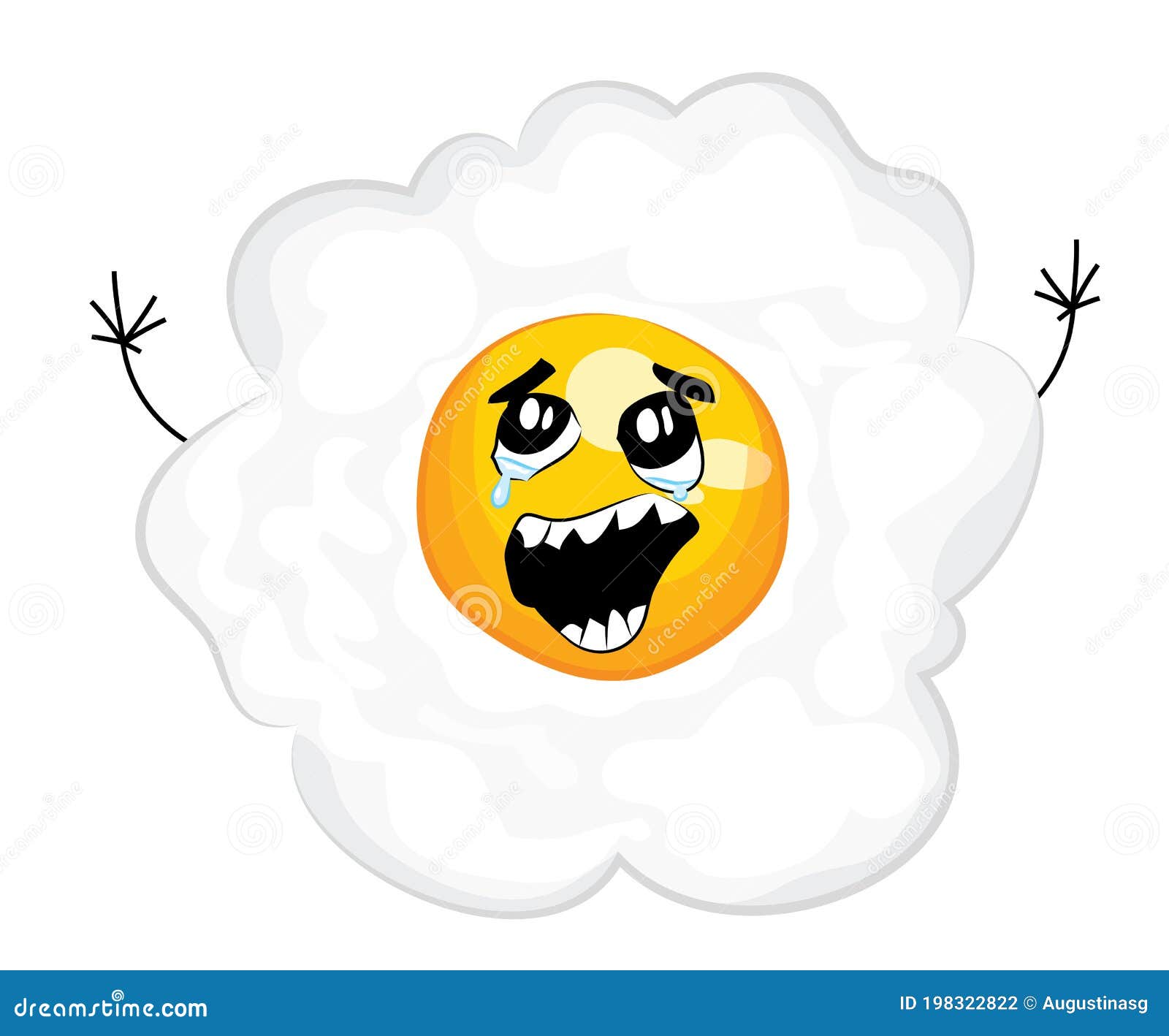 Crying Internet Meme Illustration Of Fried Egg | CartoonDealer.com ...
