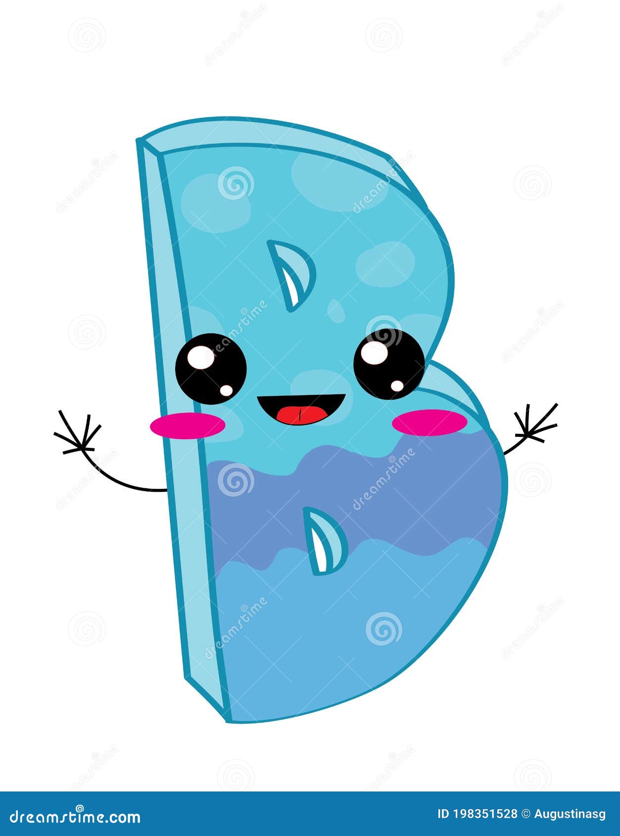 Cute Cartoon Illustration of Blue B Letter Stock Illustration ...
